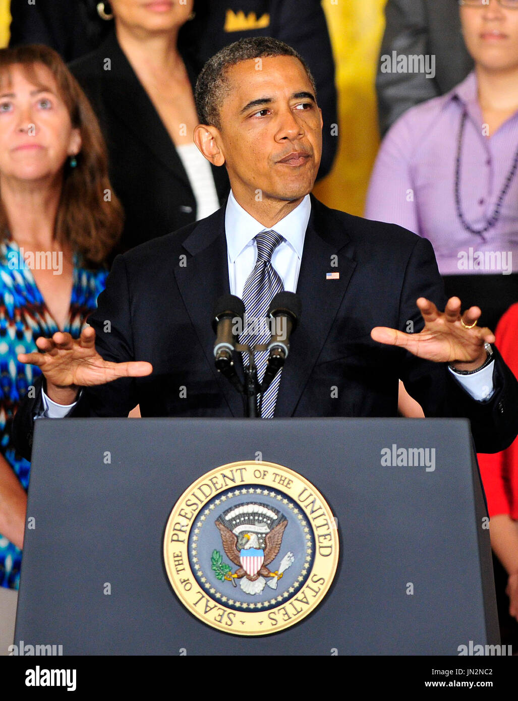 United States President Barack Obama delivers a statement on the need ...