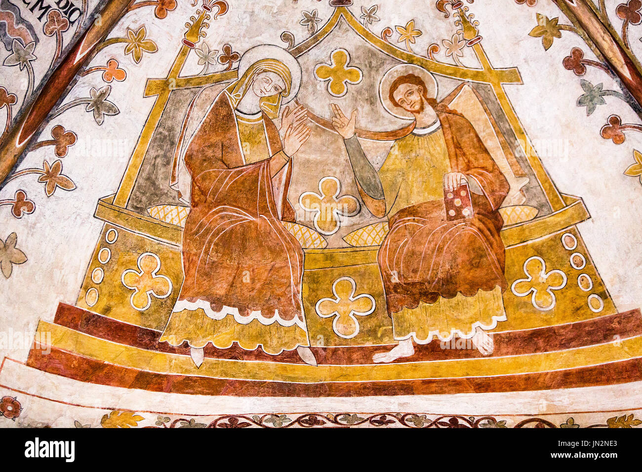 Danish medieval frescos from the14th century in the St. Bendt's Church ...