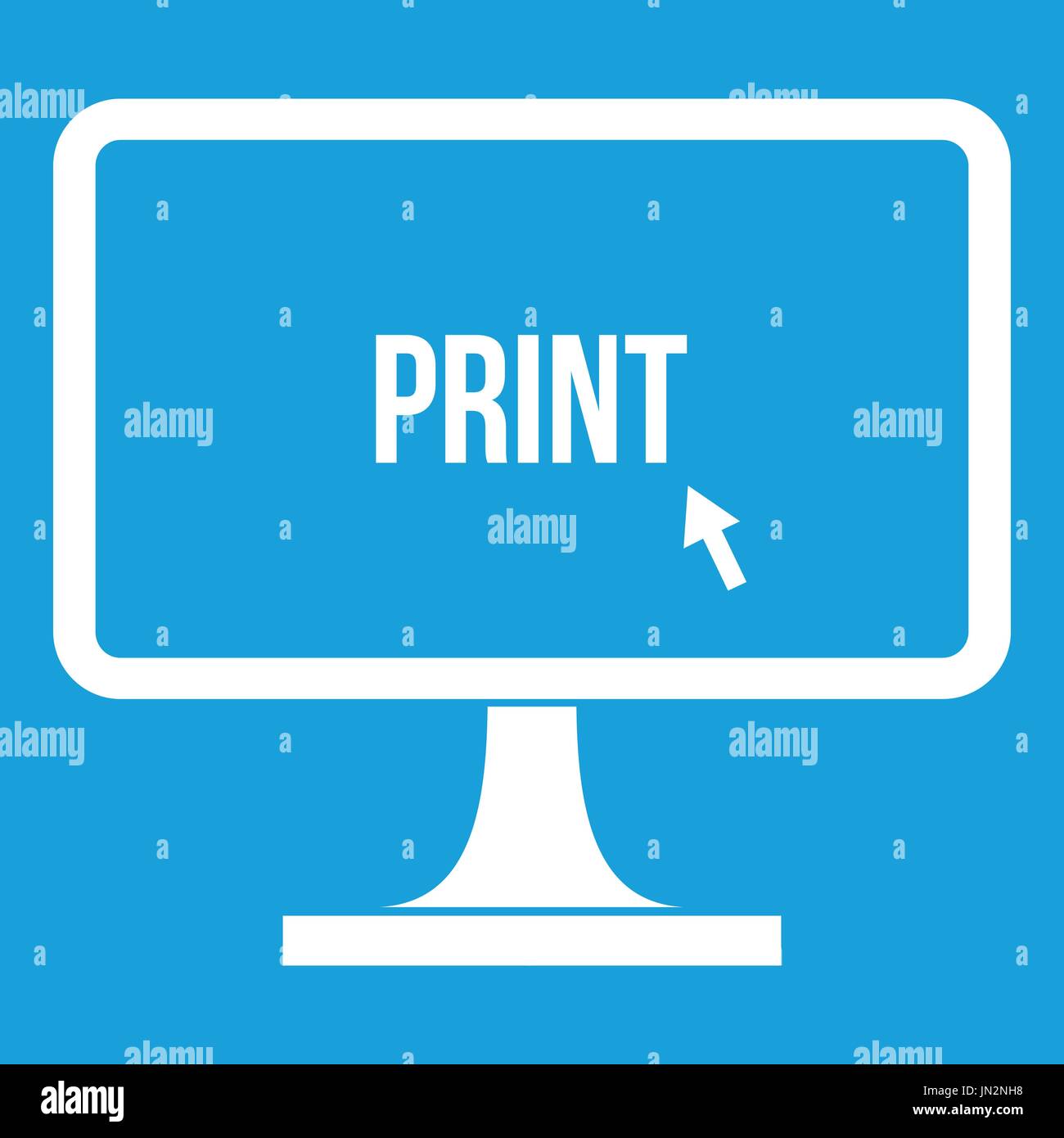 Print word on a computer monitor icon white Stock Vector Image & Art ...
