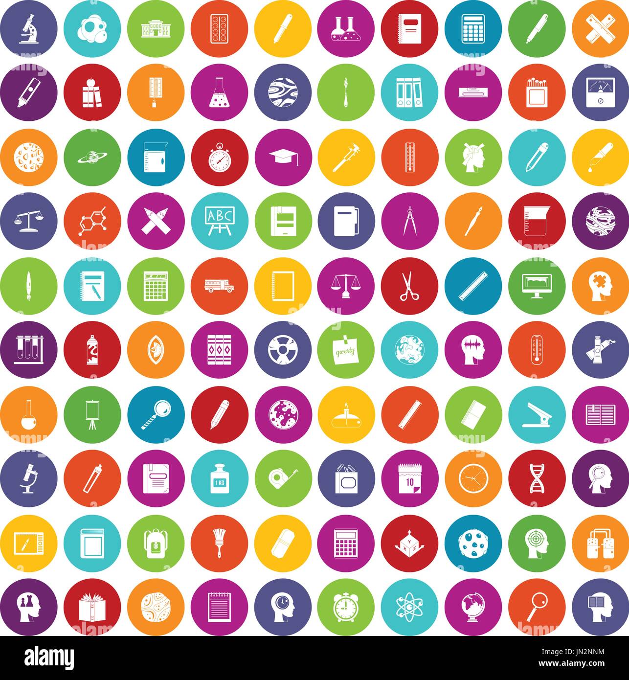 100 learning icons set color Stock Vector Image & Art - Alamy