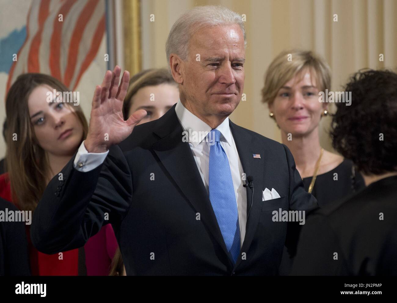 United States Vice President Joe Biden takes the oath of office during ...