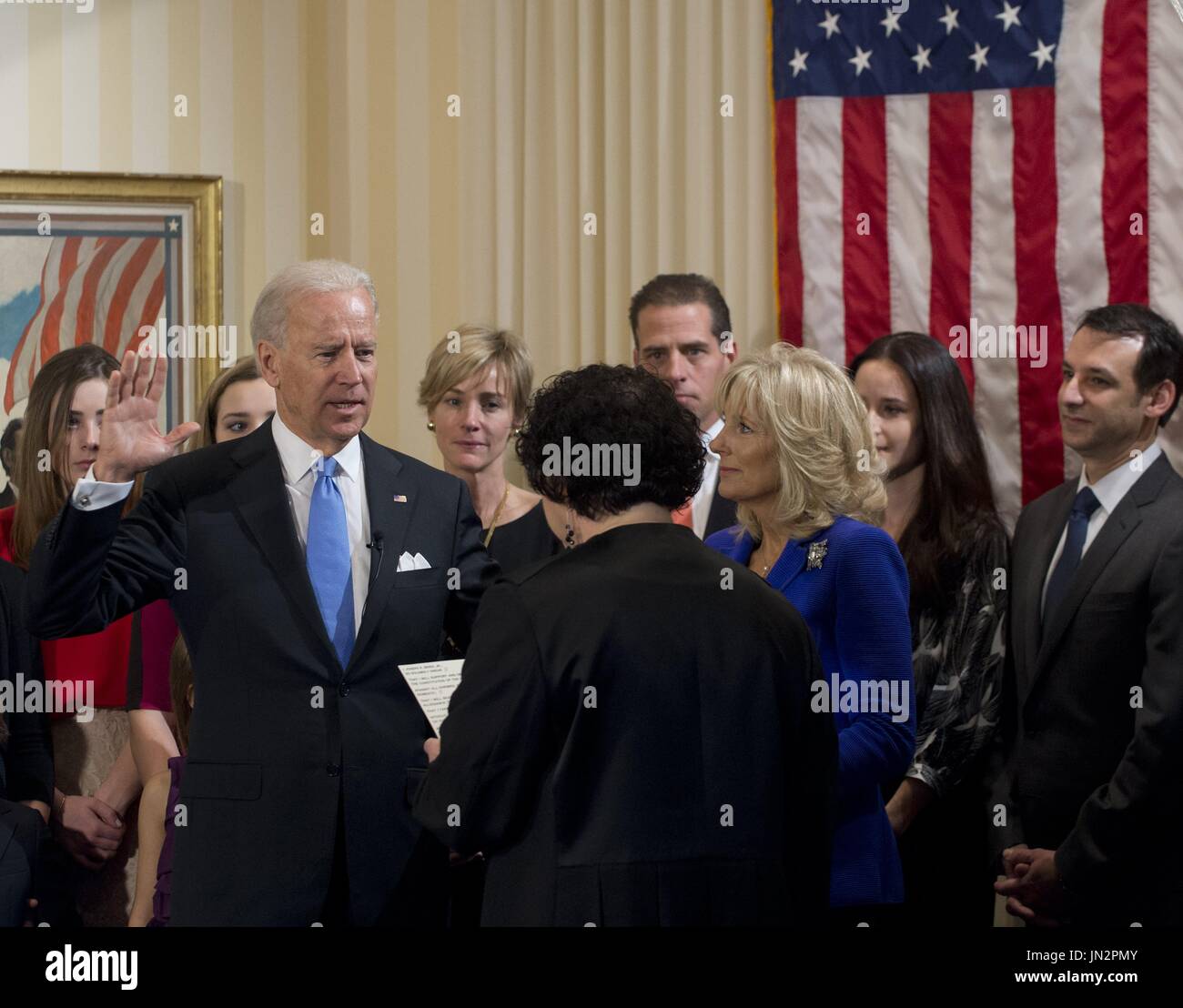 United States Vice President Joe Biden takes the oath of office during ...