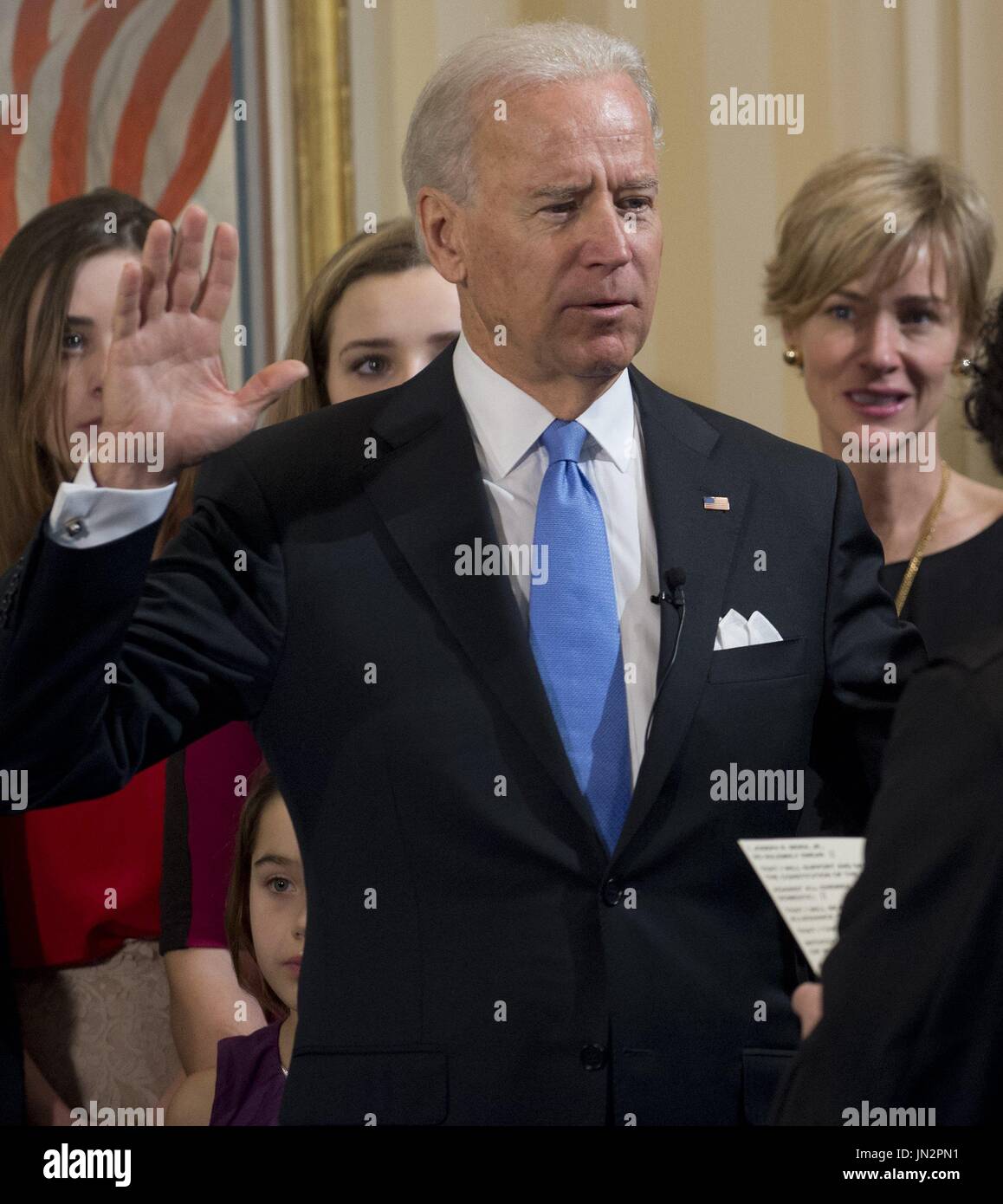 United States Vice President Joe Biden takes the oath of office during ...