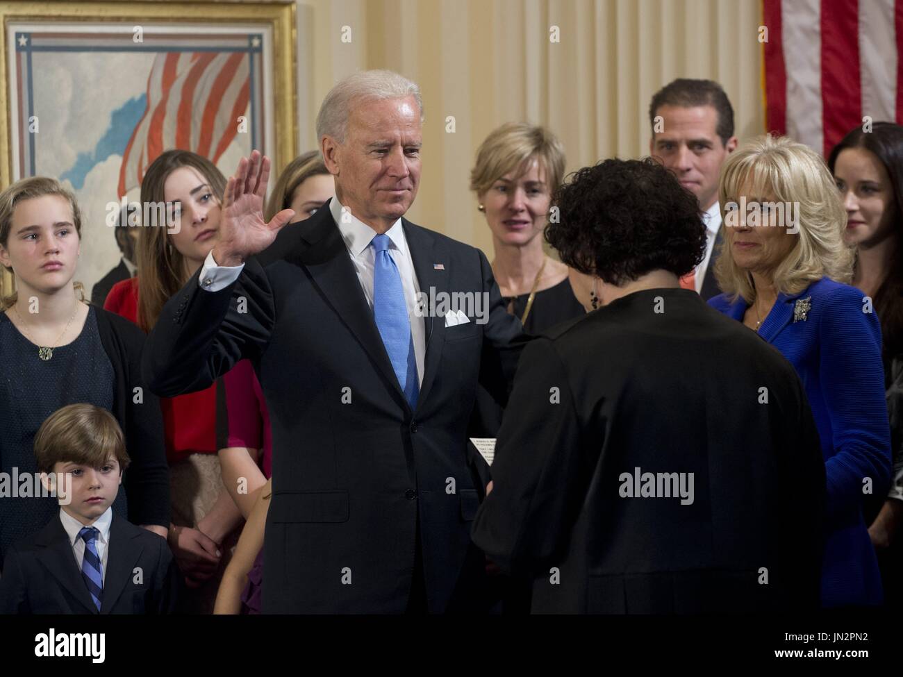 United States Vice President Joe Biden takes the oath of office during ...