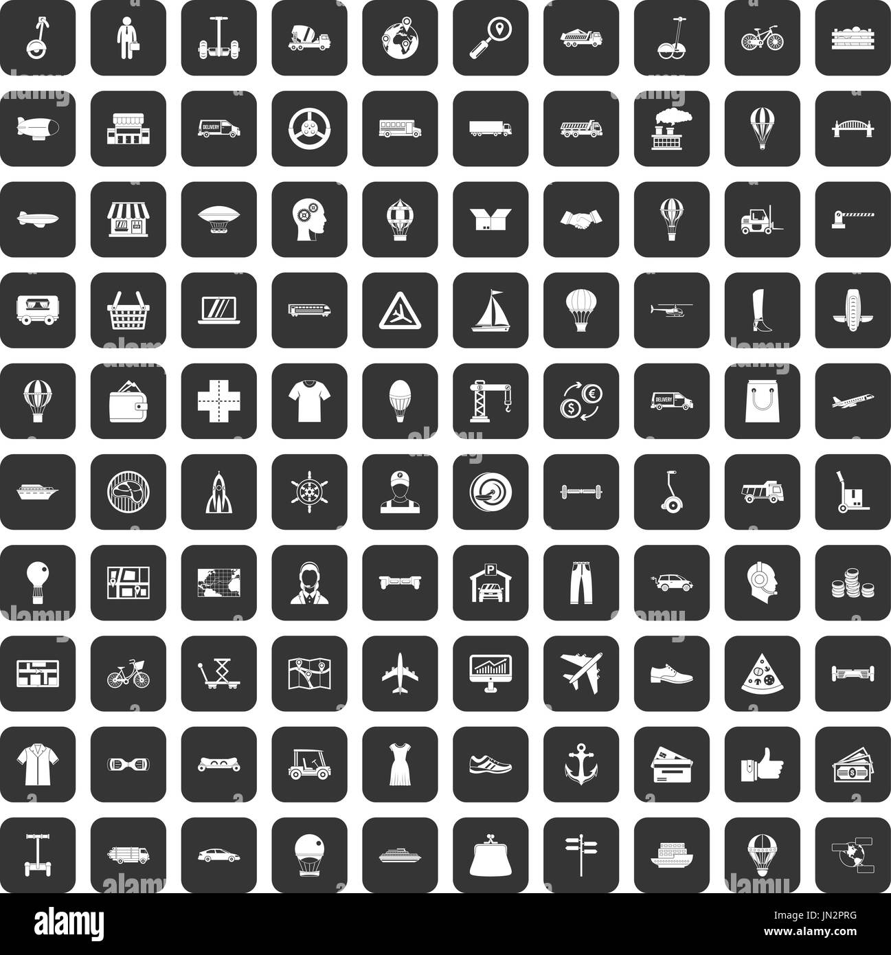 100 logistics icons set black Stock Vector Image & Art - Alamy