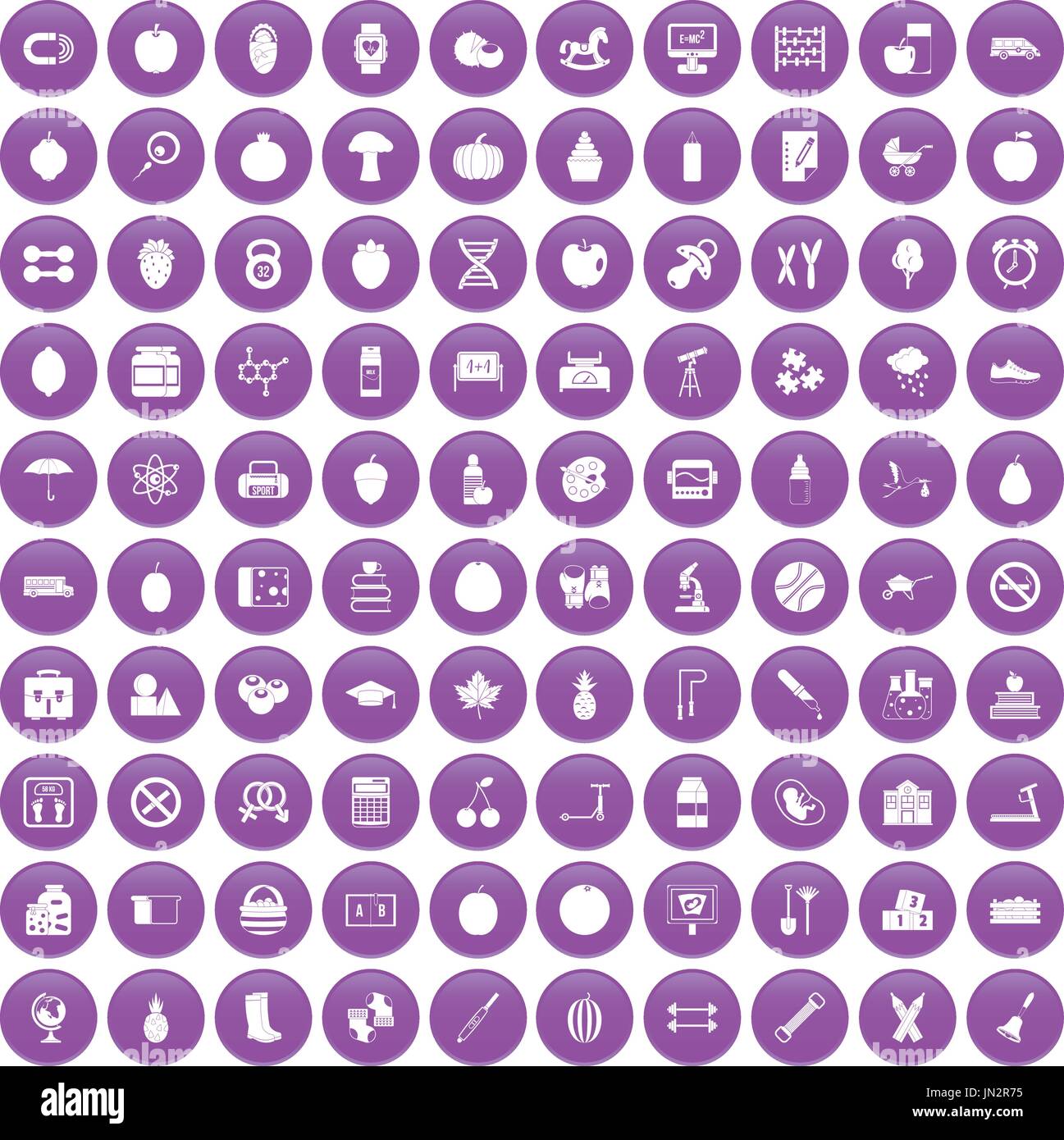 100 apple icons set purple Stock Vector Image & Art - Alamy