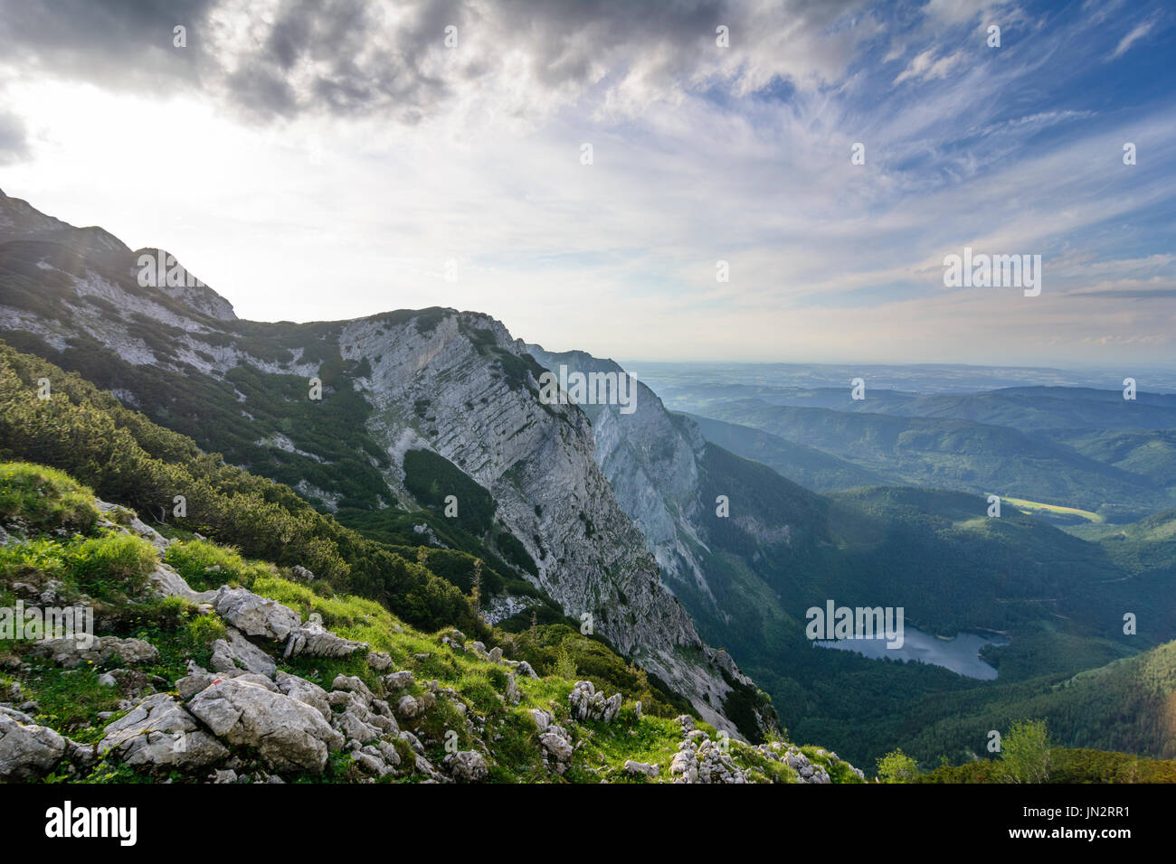 mountain Höllengebirge, lake Hinterer Langbathsee, Ebensee am Traunsee ...