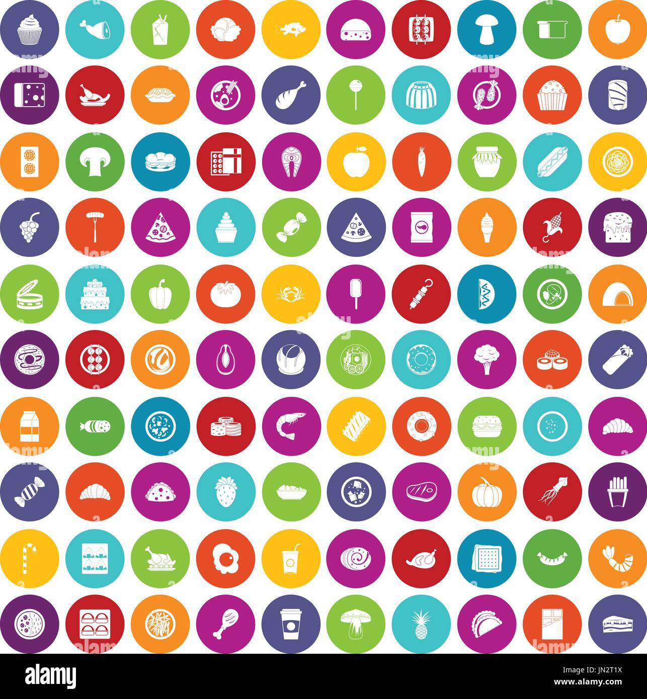 100 meal icons set color Stock Vector Image & Art - Alamy
