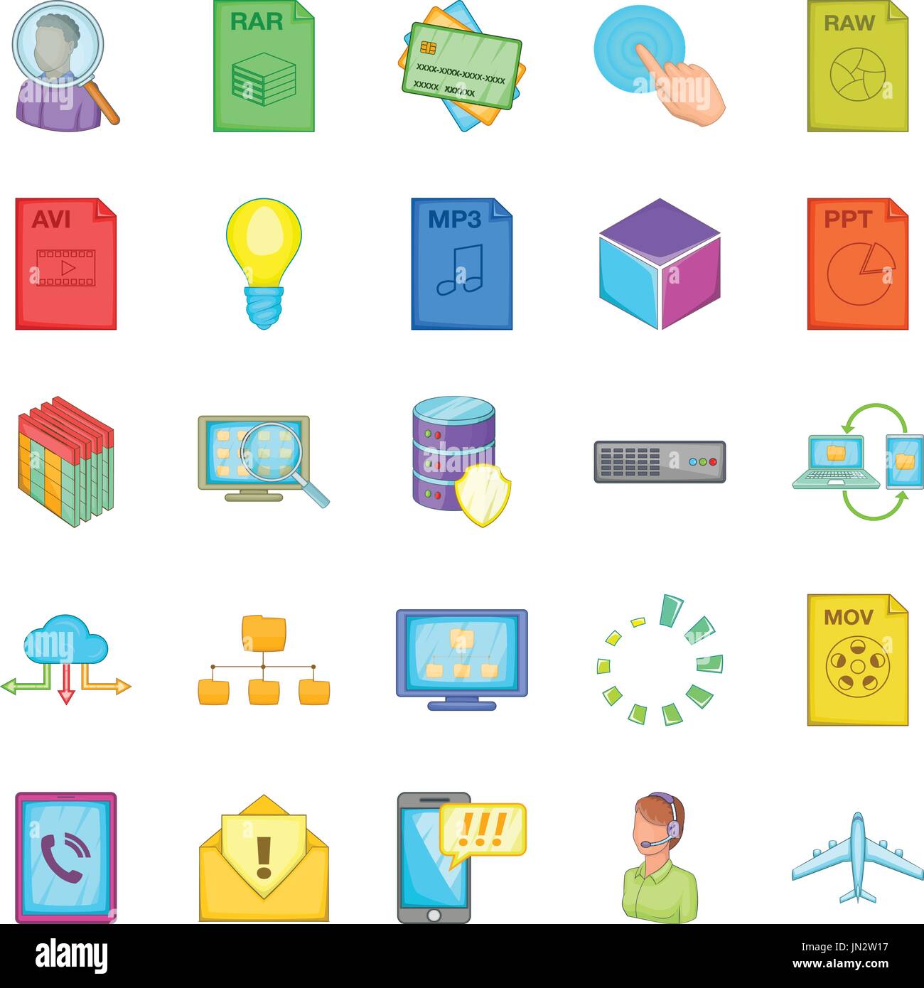 Server icons set, cartoon style Stock Vector Image & Art - Alamy