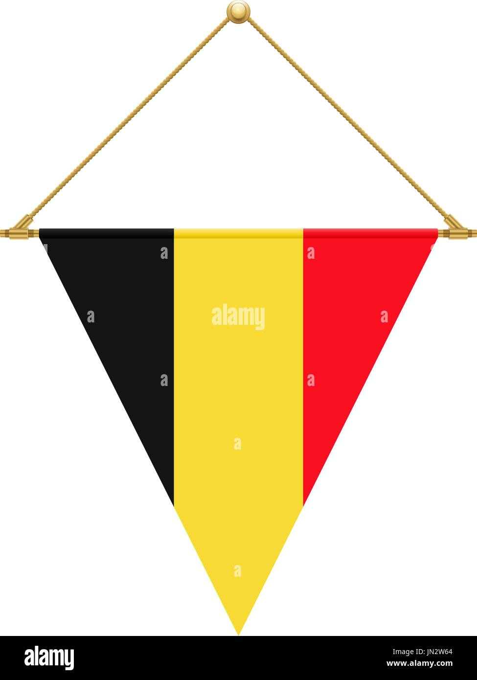 Flag design. Belgian triangle flag hanging. Isolated template for your ...