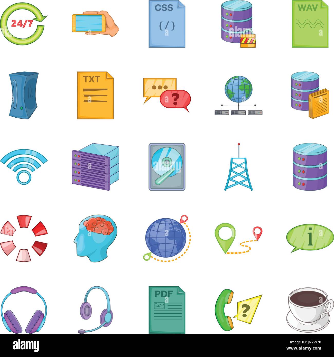Data center icons set, cartoon style Stock Vector Image & Art - Alamy