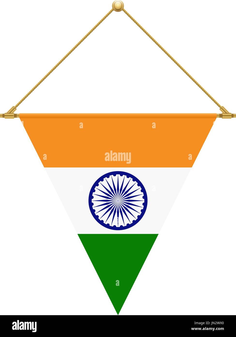 Flag design. Indian triangle flag hanging. Isolated template for your ...