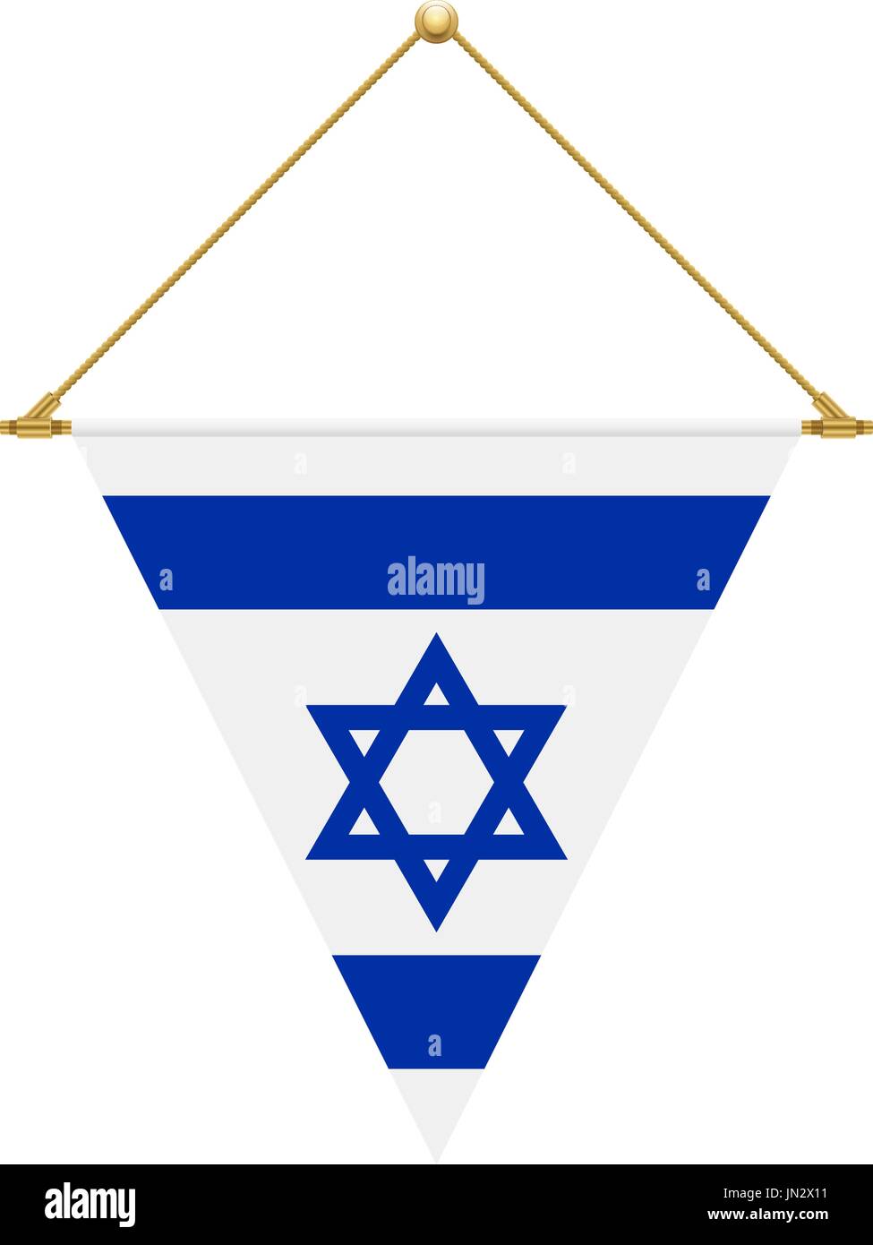 Flag design. Israeli triangle flag hanging. Isolated template for your ...