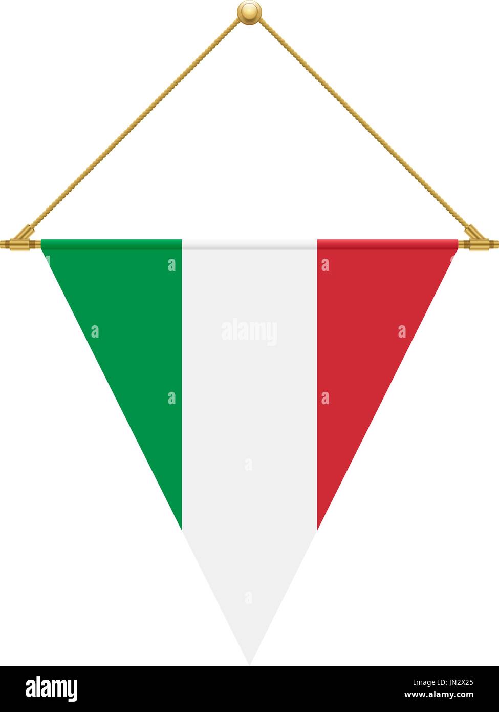 Flag design. Italian triangle flag hanging. Isolated template for your ...