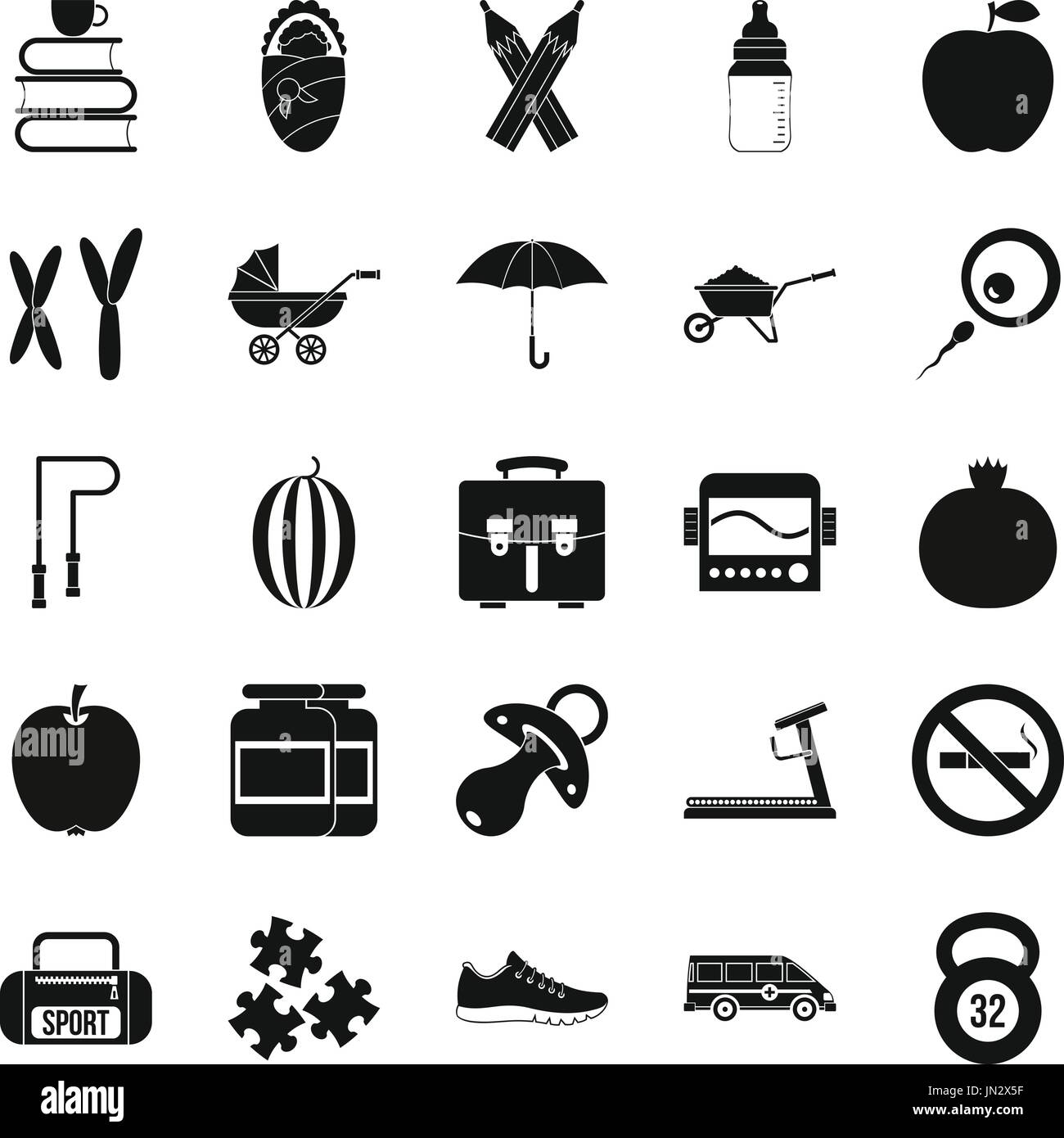 Baby care icons set, simple style Stock Vector Image & Art - Alamy