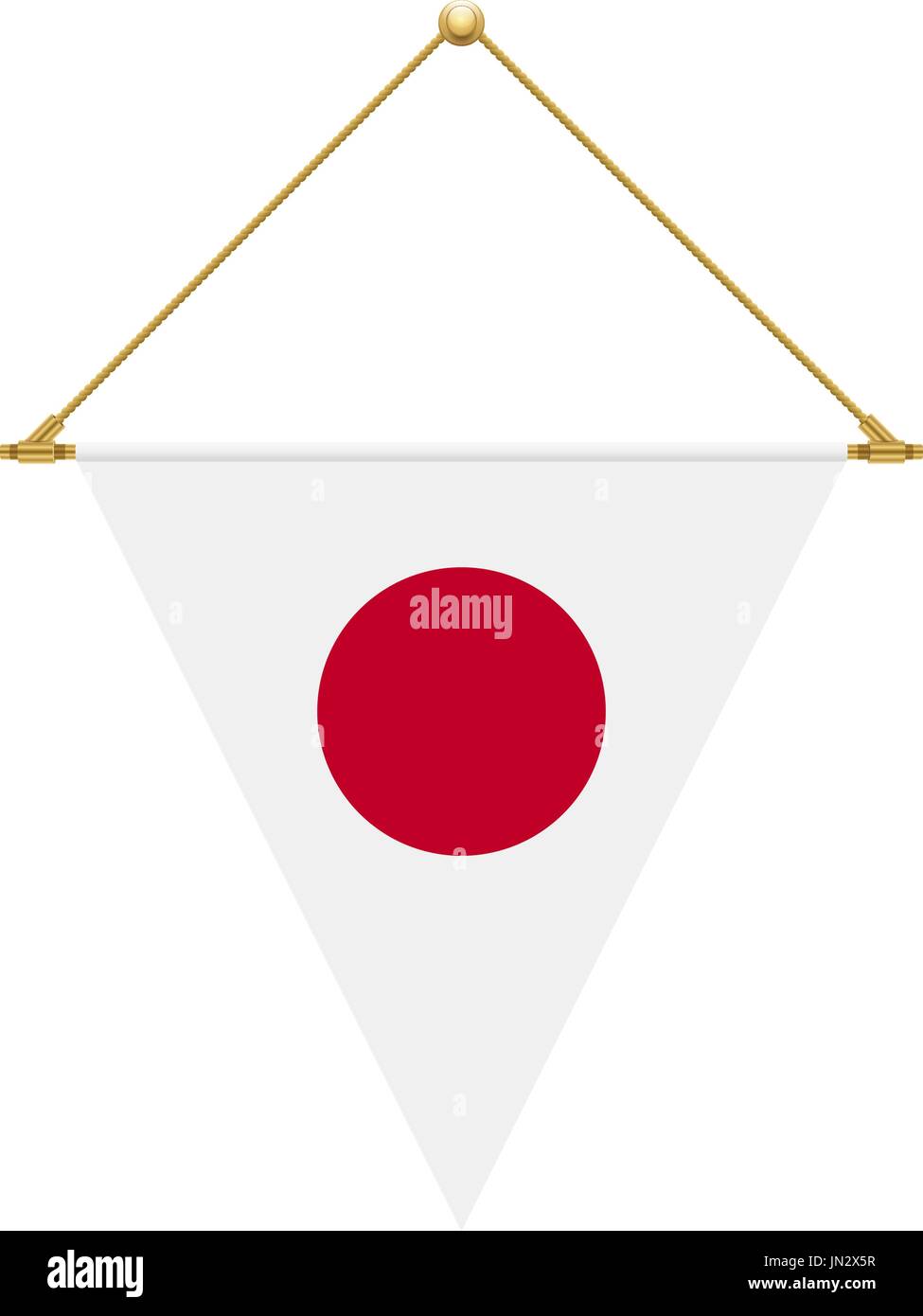 Flag design. Japanese triangle flag hanging. Isolated template for your ...