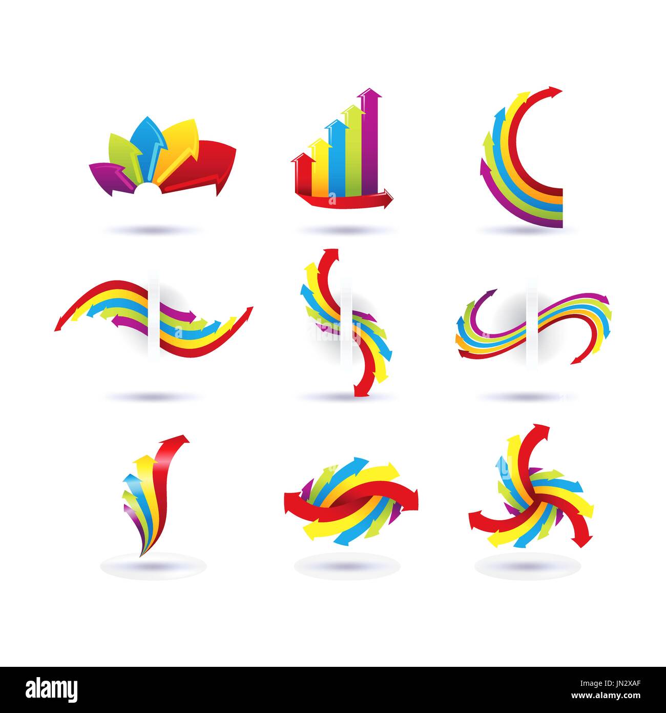 Set of symbol and shapes. Trendy icons and logotypes. Business signs ...