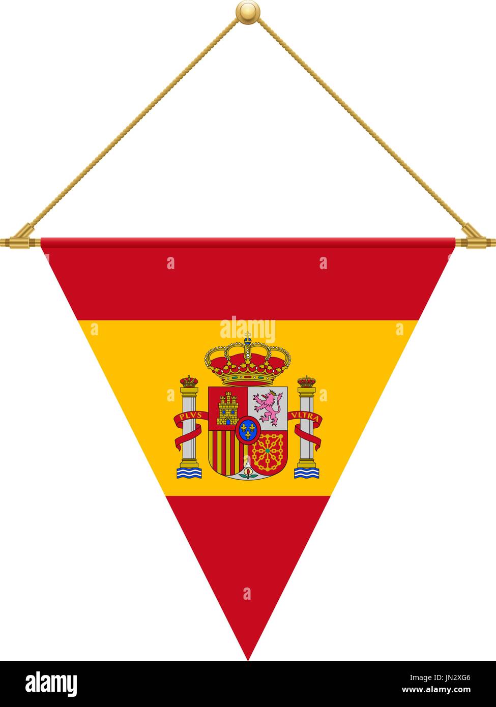 Flag design. Spanish triangle flag hanging. Isolated template for your ...