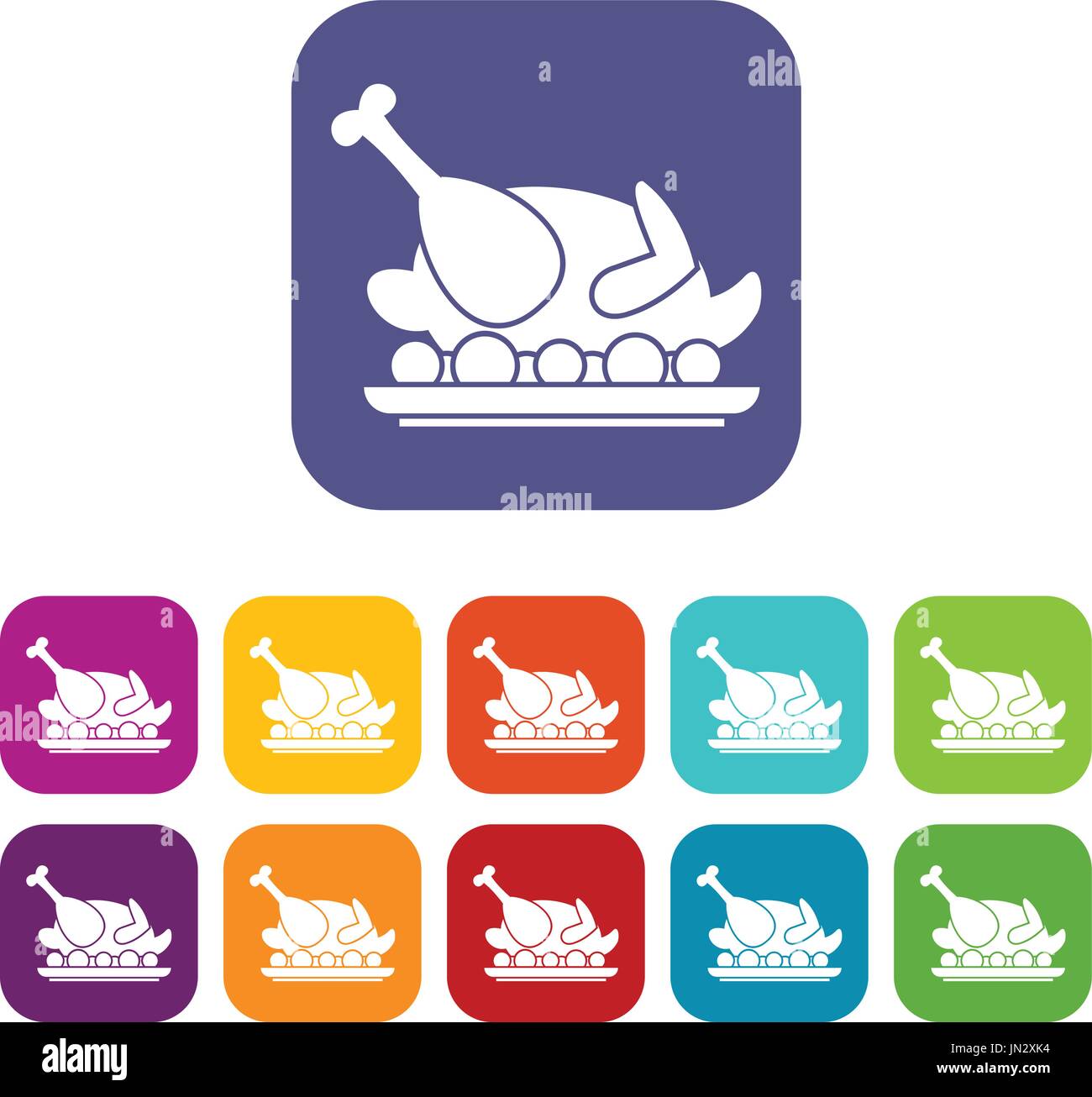 Roasted turkey icons set Stock Vector Image & Art - Alamy