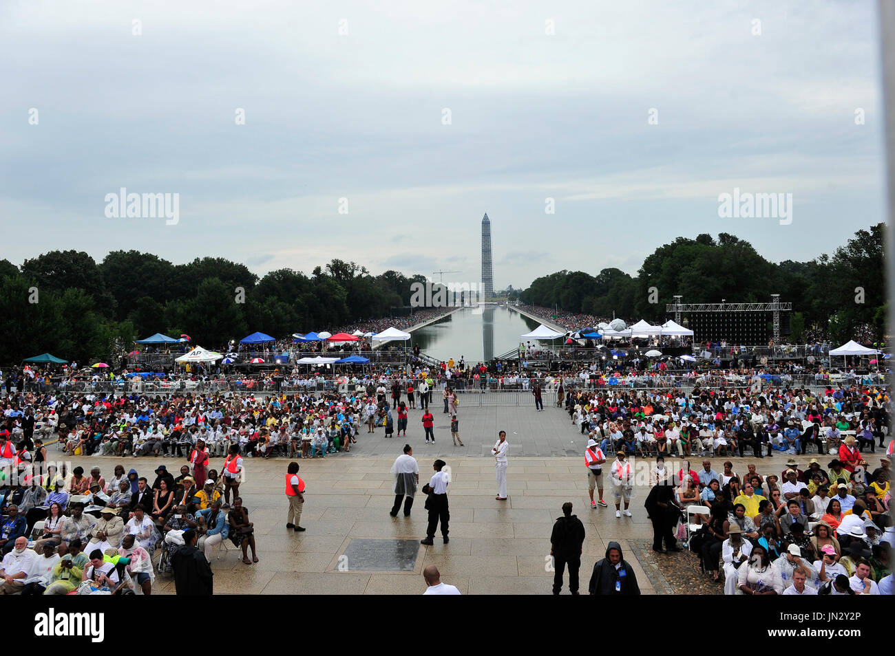 Crowd at the Let Freedom Ring ceremony on the steps of the Lincoln ...