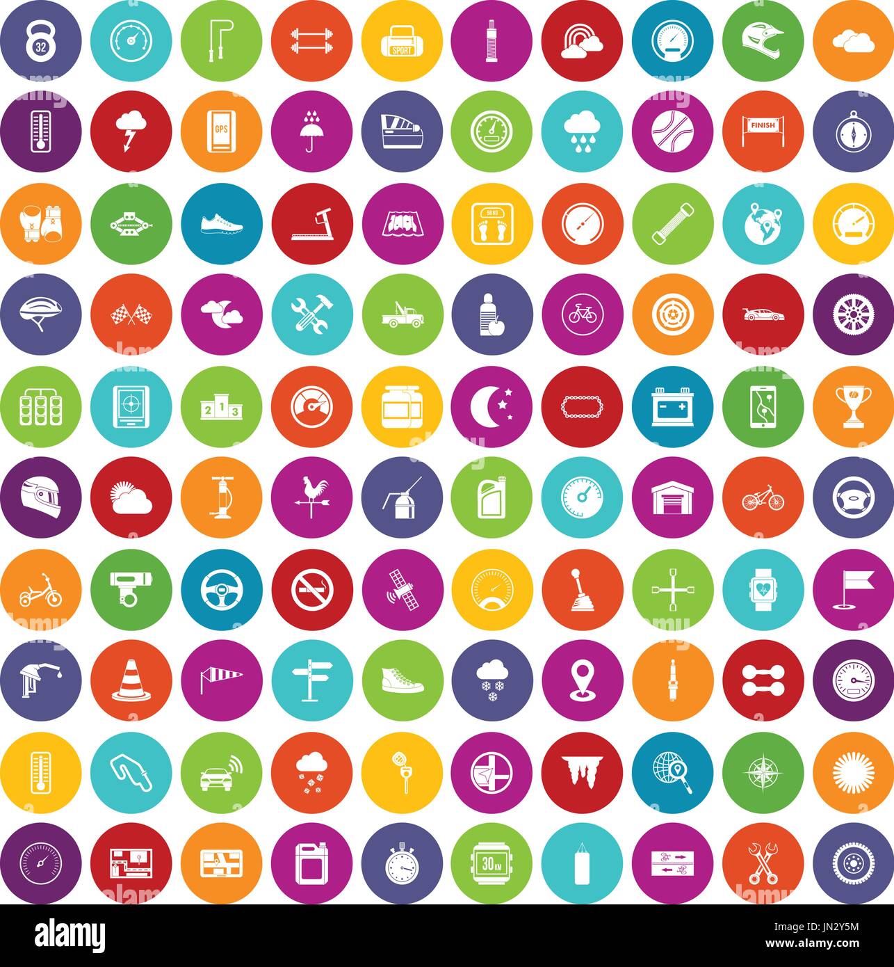 100 motorsport icons set color Stock Vector Image & Art - Alamy