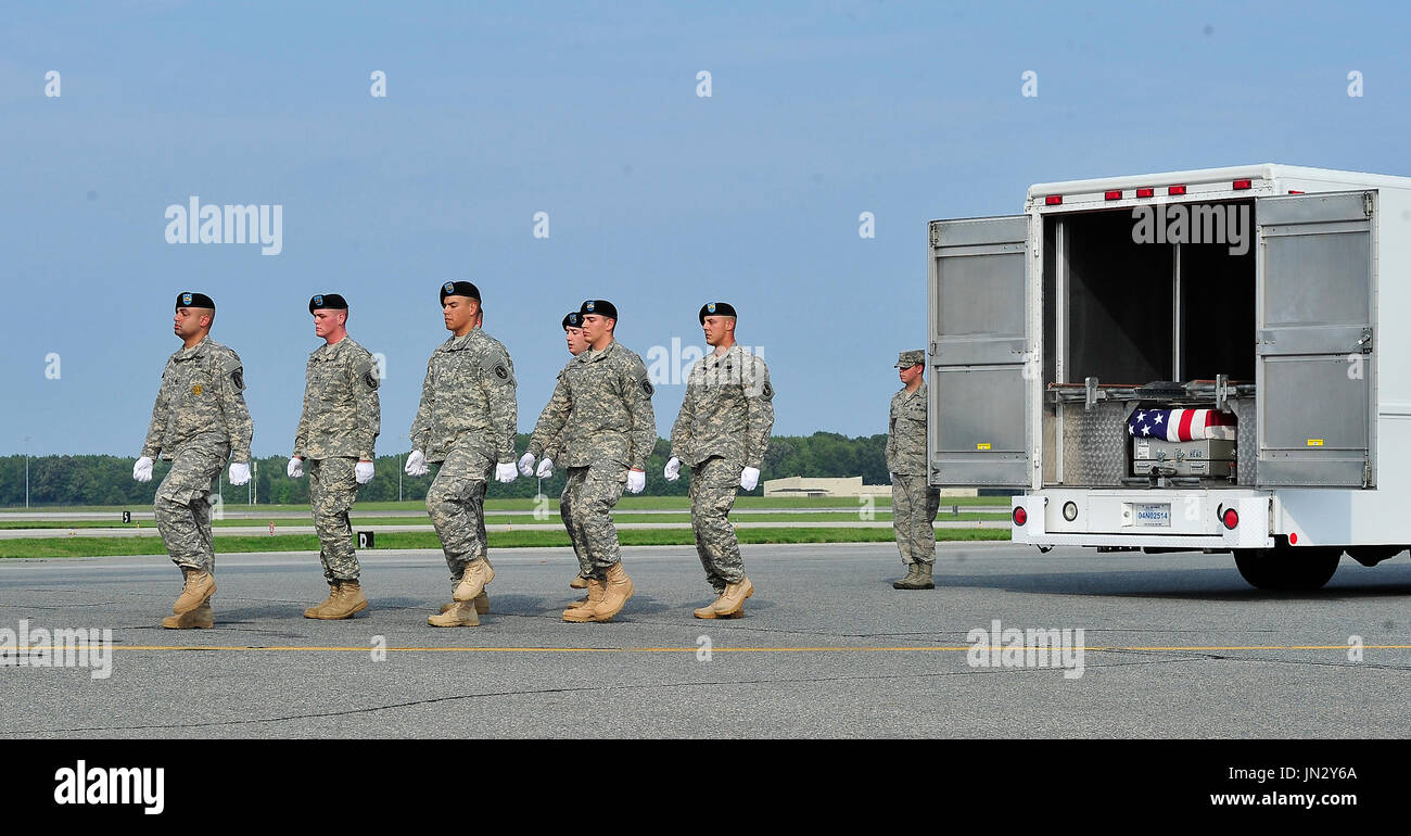 A transfer case containing the remains of Staff Sergeant Michael H ...