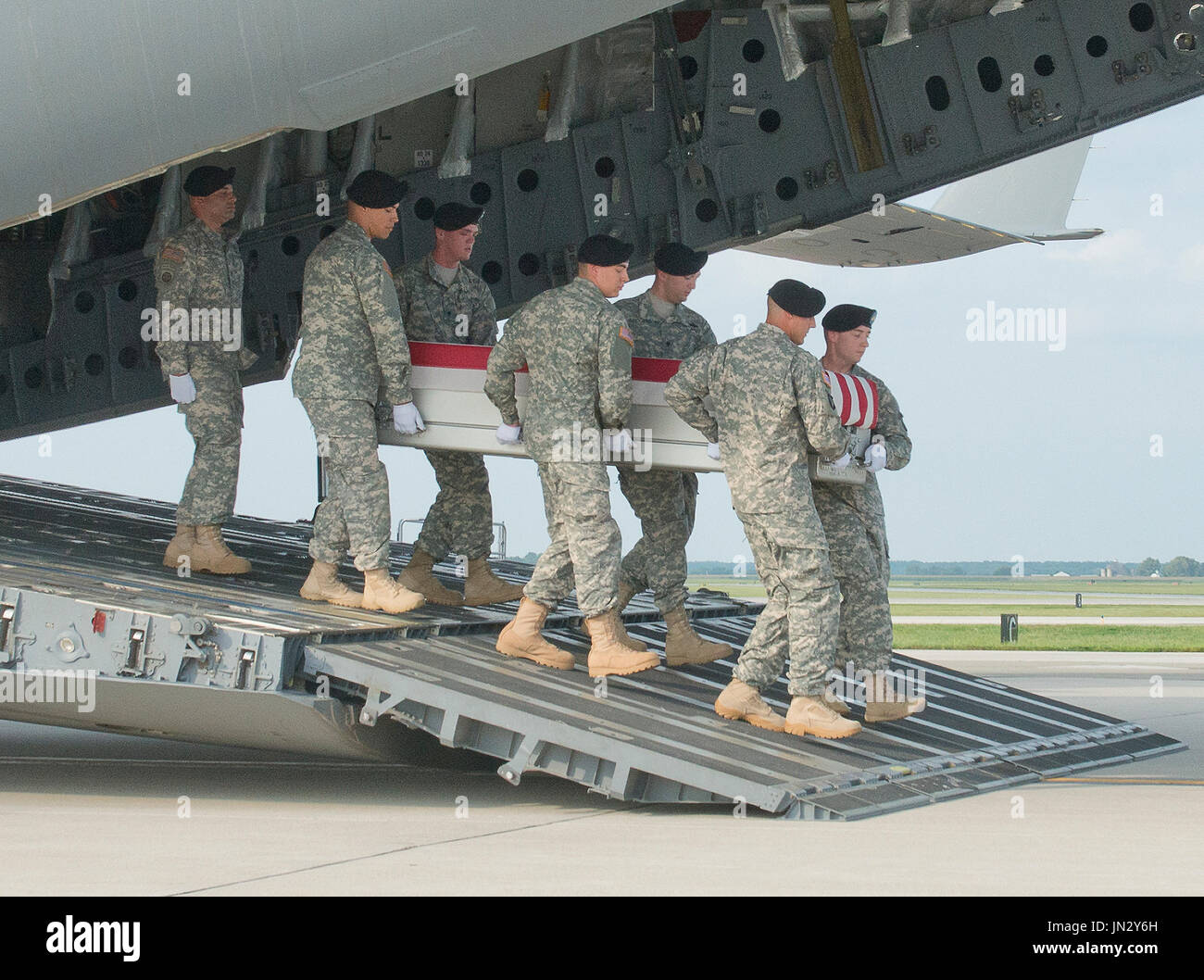 A transfer case containing the remains of Staff Sergeant Michael H ...