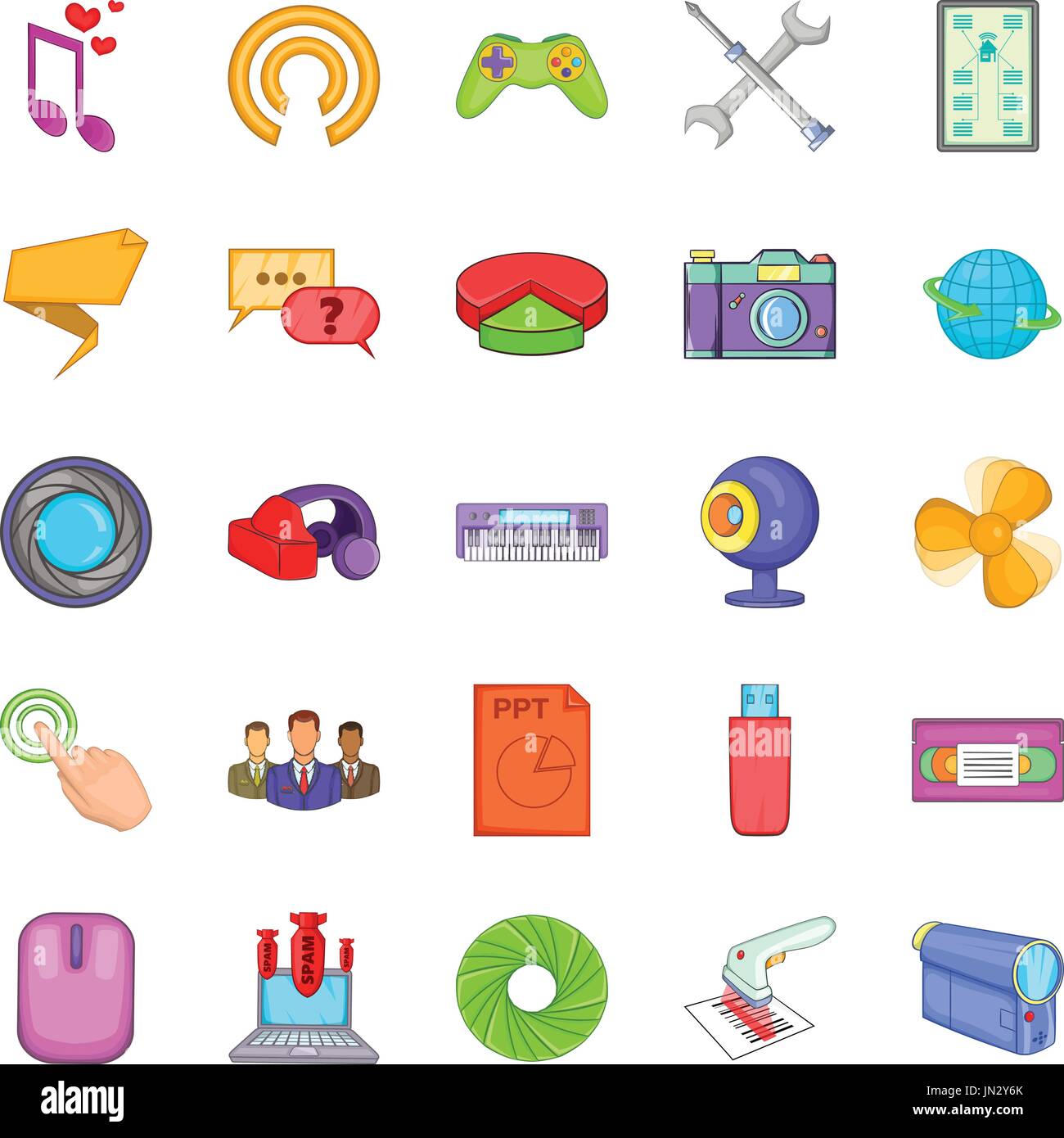 Computer application icons set, cartoon style Stock Vector Image & Art ...
