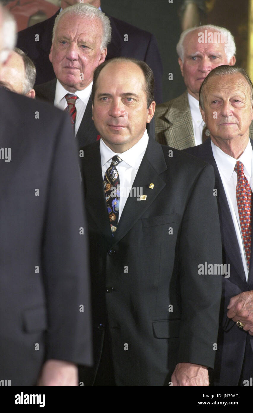 Washington, D.C. - March 30, 2001 -- Baseball Hall of Famers (Left to ...