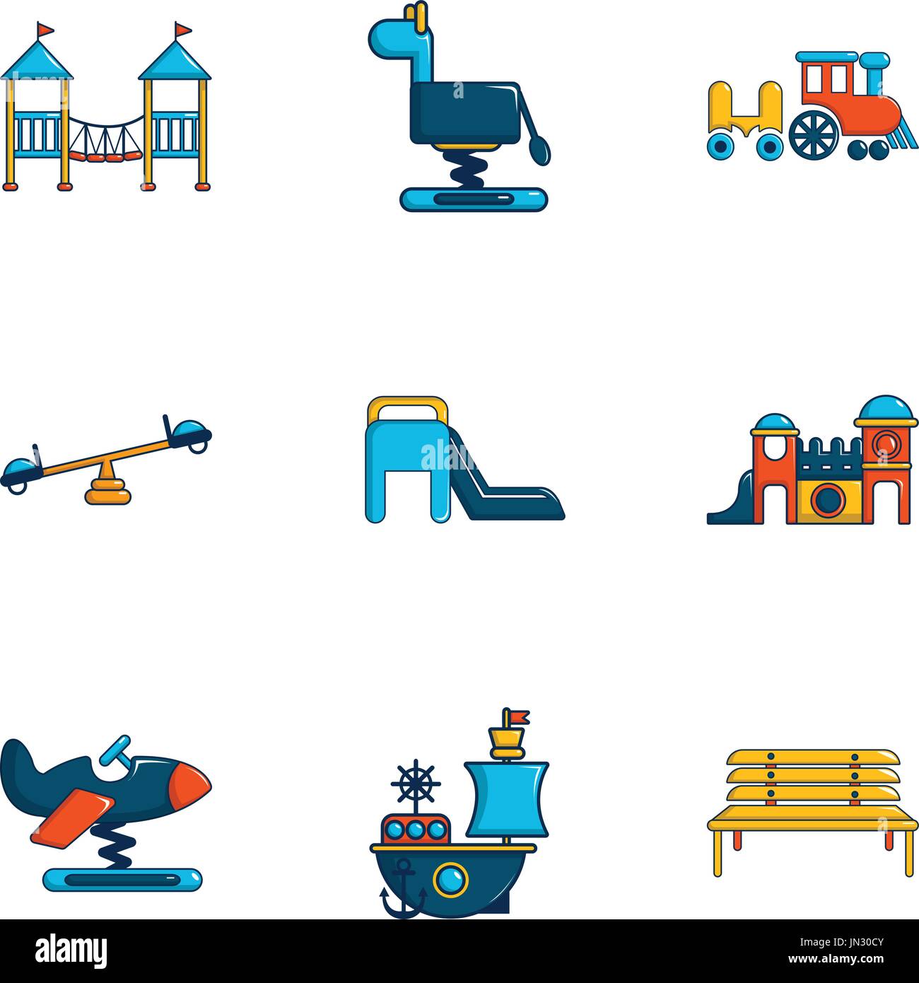 Playground icons set, flat style Stock Vector Image & Art - Alamy