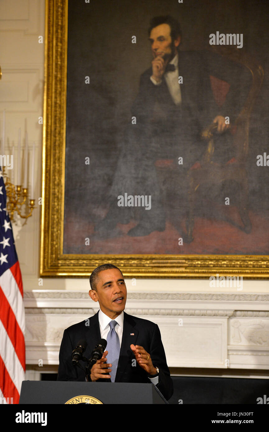 United States President Barack Obama makes remarks regarding the ...