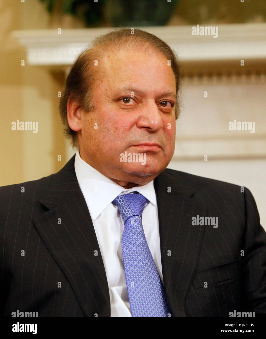 Prime Minister Nawaz Sharif of Pakistan in the Oval Office of the White ...