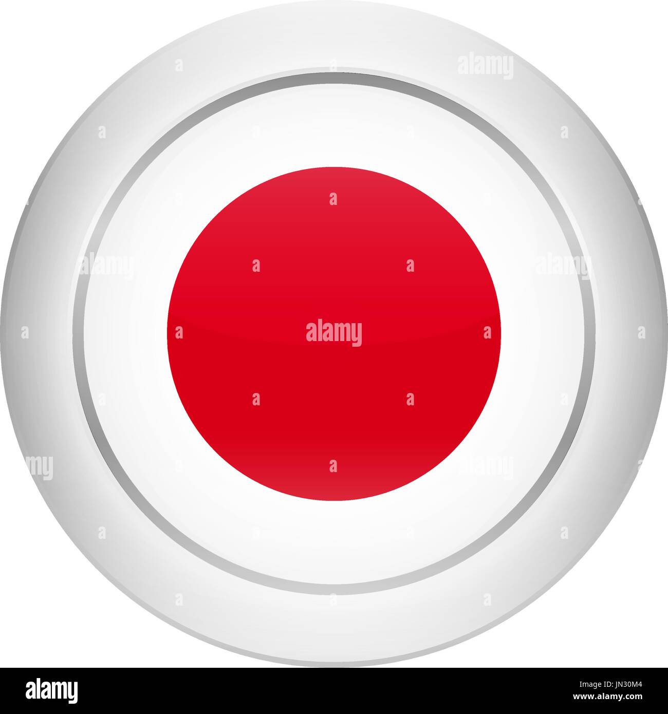 Flag button design. Japanese flag on the round button. Isolated ...