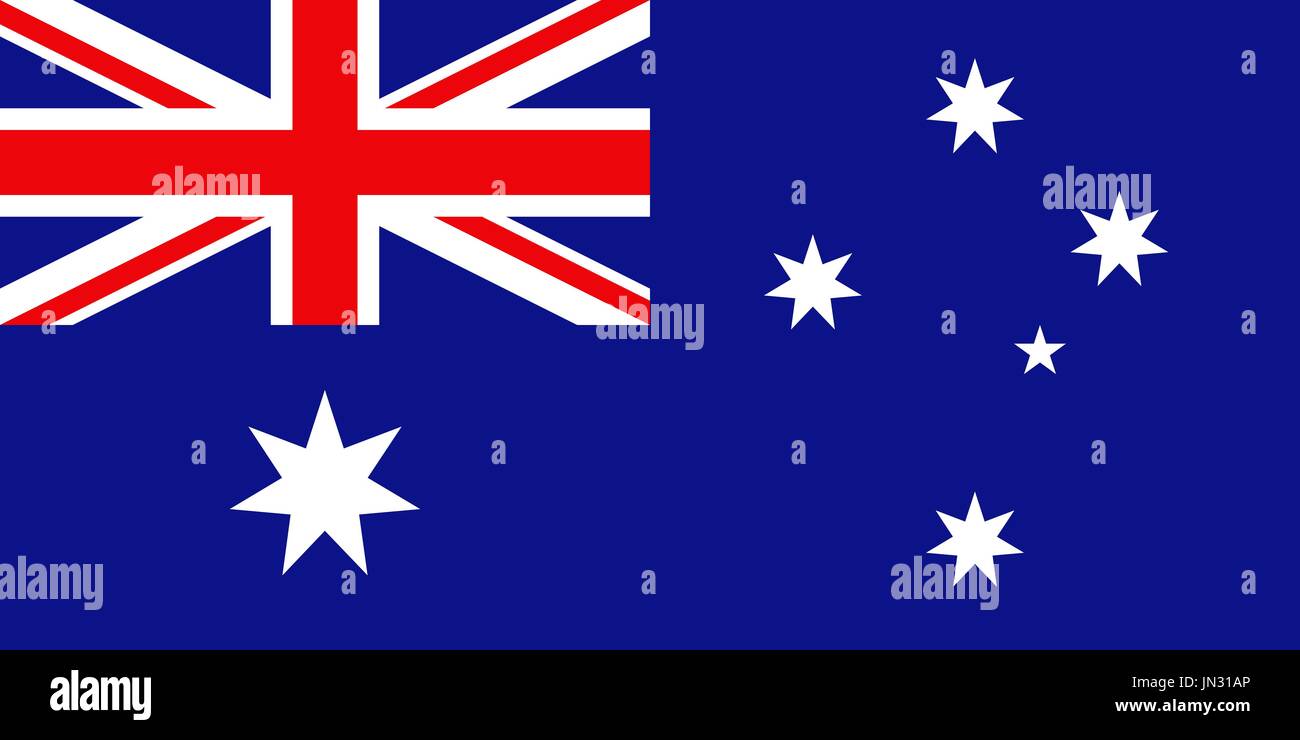 Flag design. Australian flag on the white background, isolated flat ...