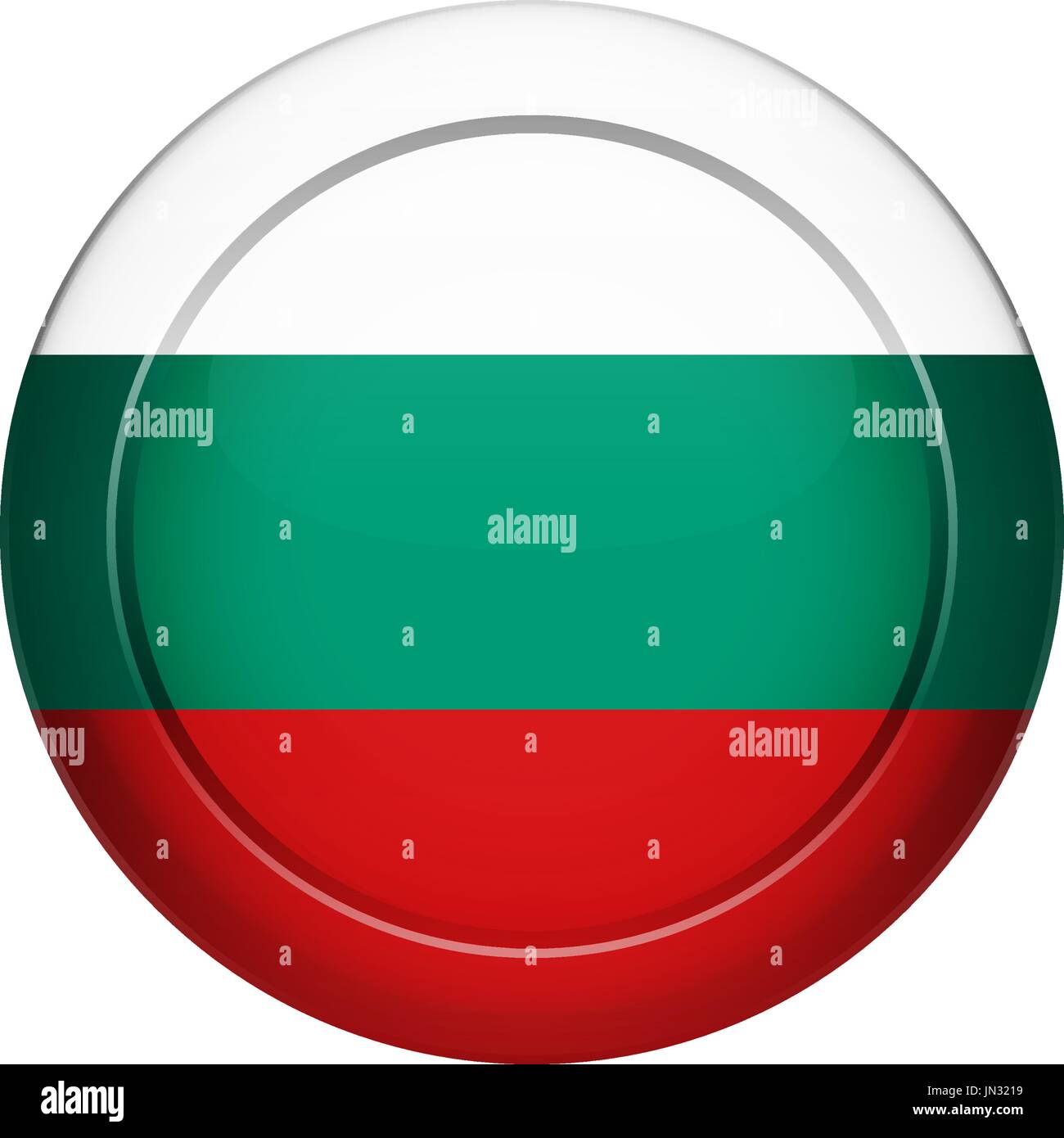 Flag design. Bulgarian flag on the round button. Isolated template for ...