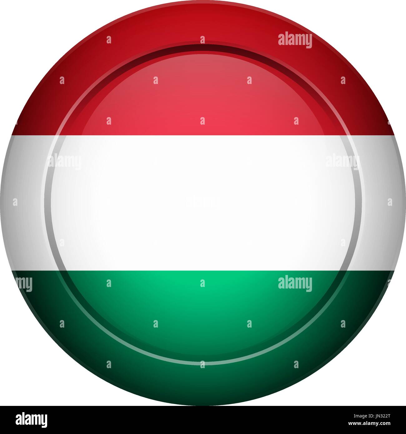 Flag design. Hungarian flag on the round button. Isolated template for ...