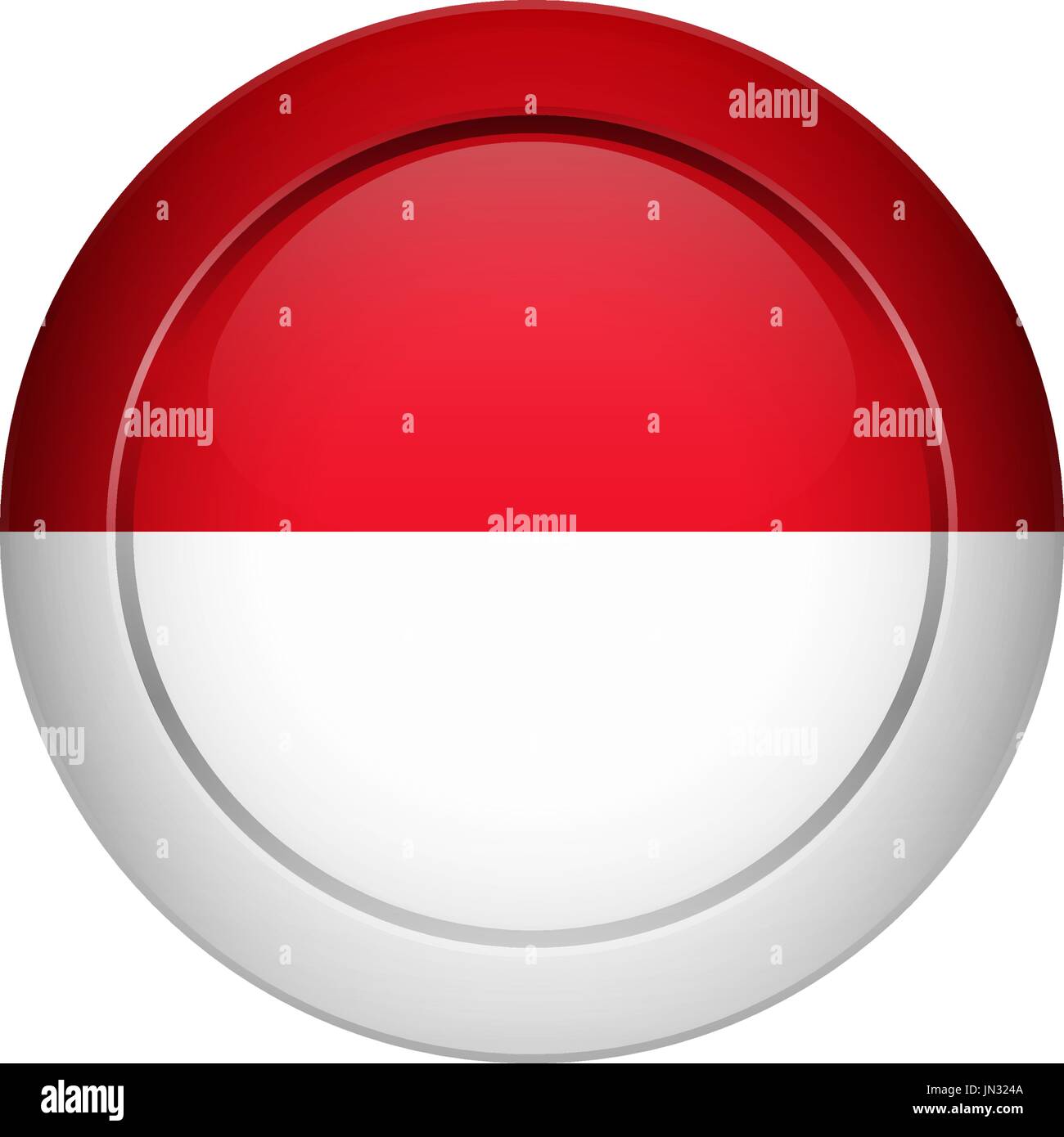 Flag design. Indonesian flag on the round button. Isolated template for ...