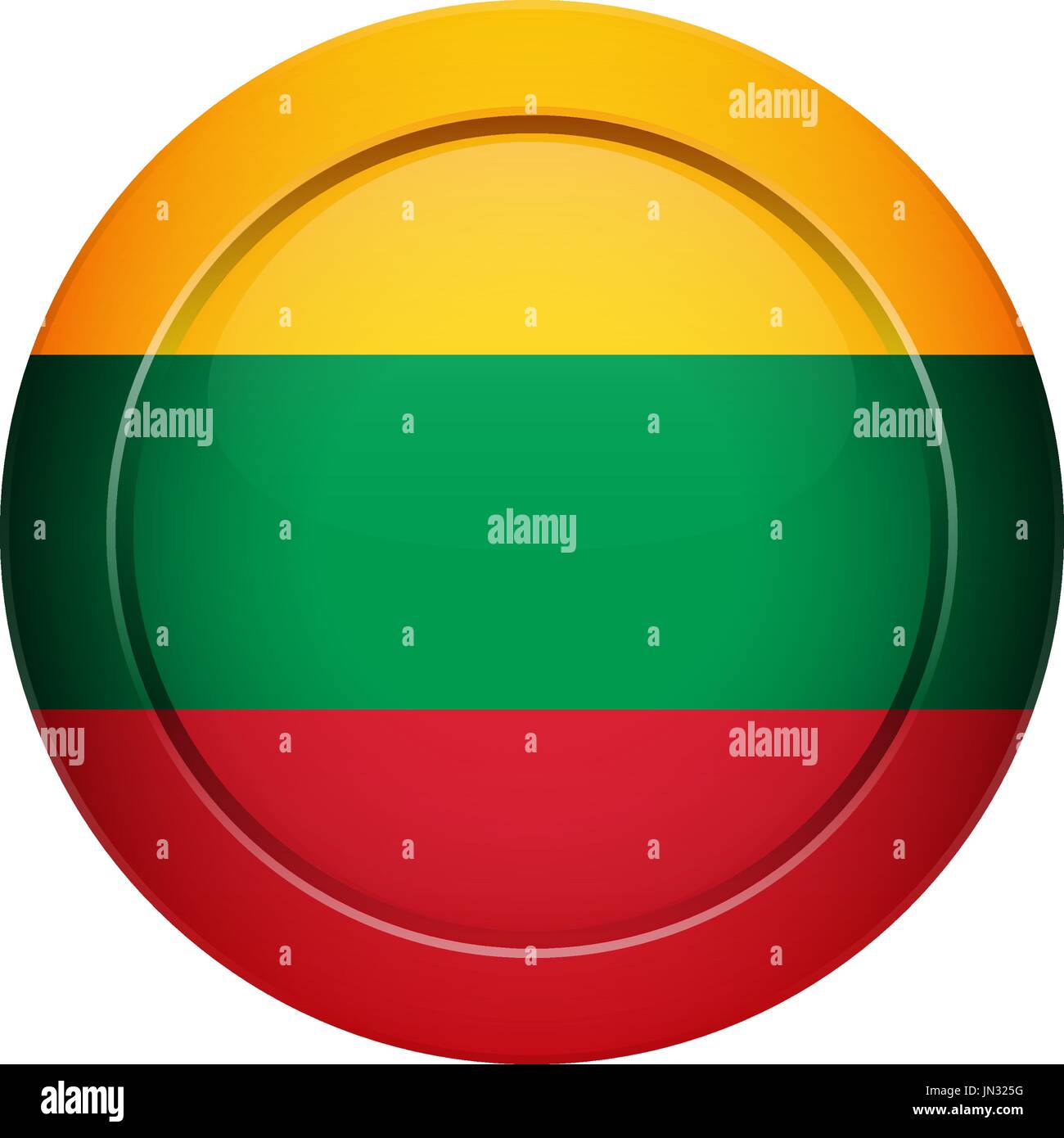 Flag design. Lithuanian flag on the round button. Isolated template for your designs. Vector ...