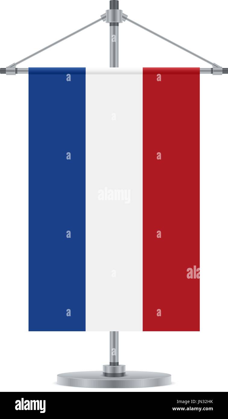 Flag design. Dutch flag on the metallic cross pole. Isolated template ...