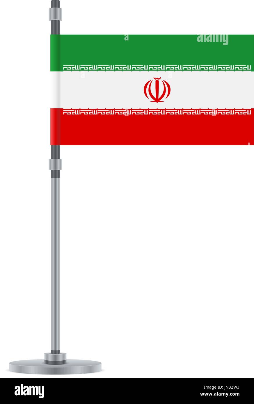 Iran flag on flag pole hi-res stock photography and images - Alamy