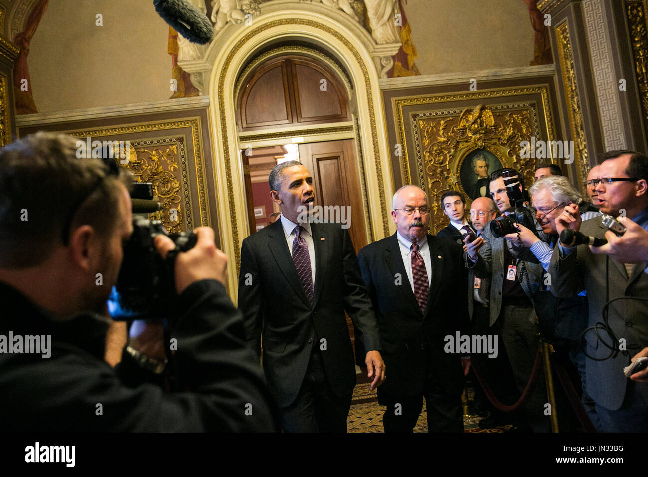 United States President Barack Obama, with U.S. Senate Sergeant at Arms ...