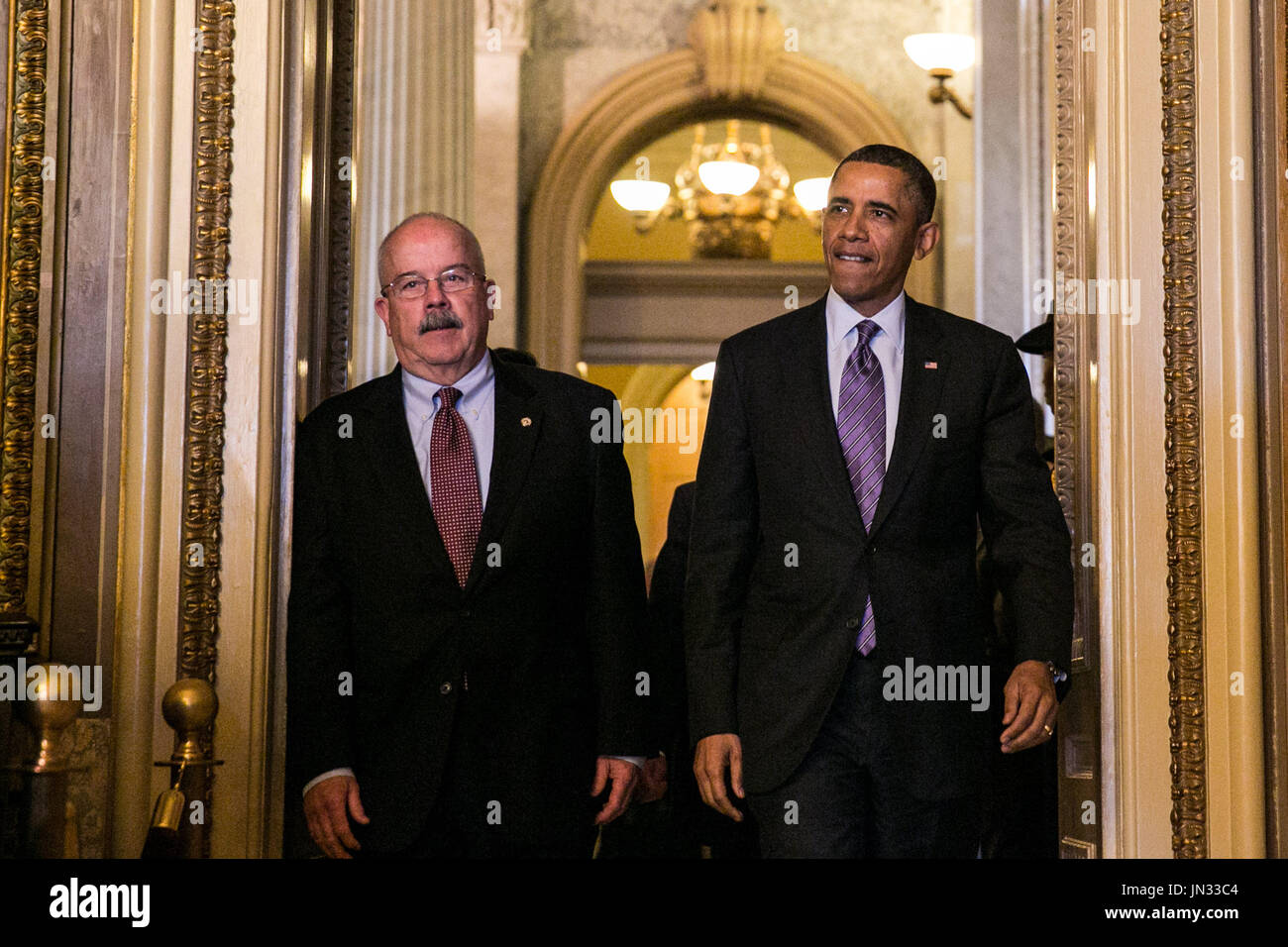 United States President Barack Obama, with U.S. Senate Sergeant at Arms ...