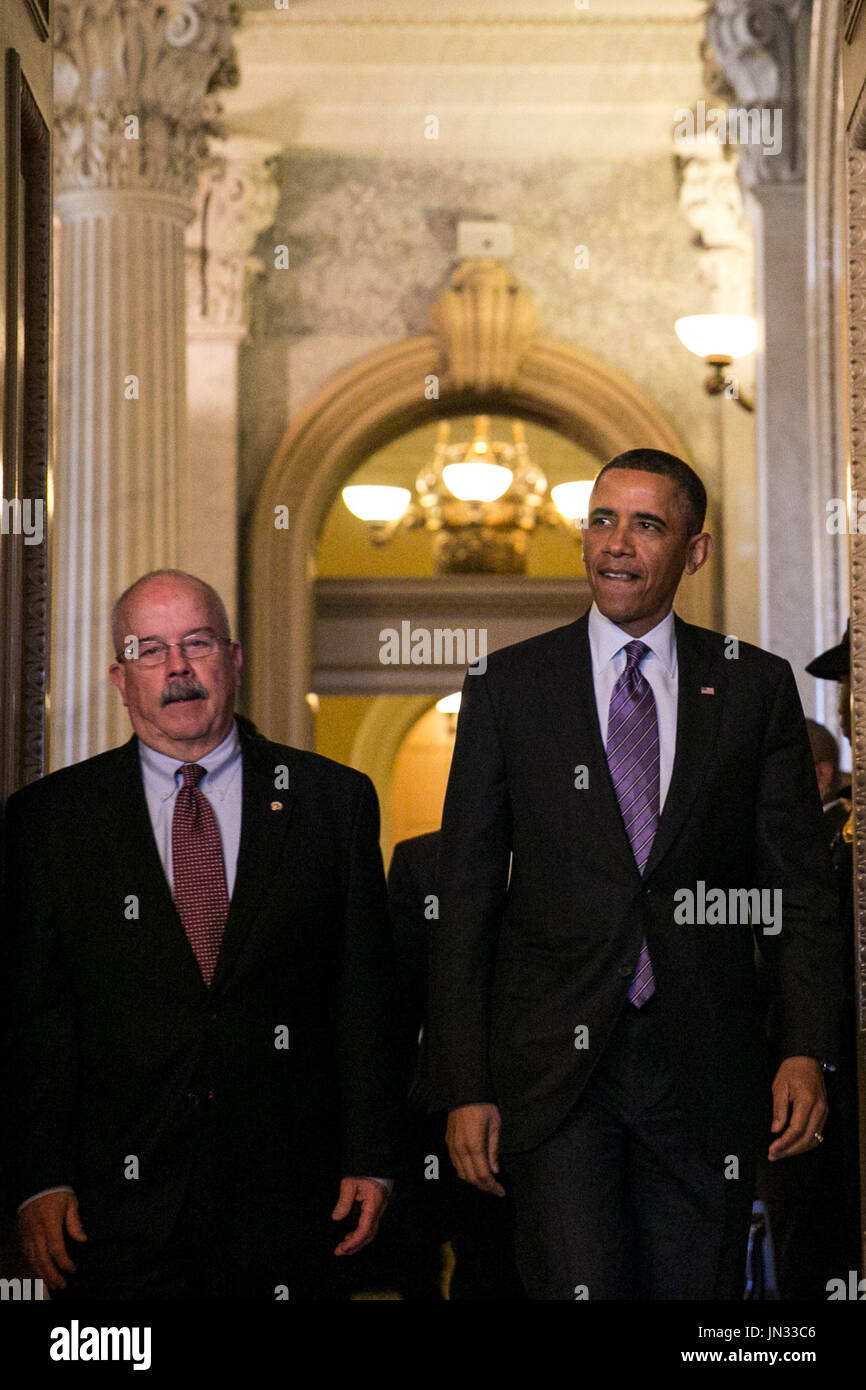 United States President Barack Obama, with U.S. Senate Sergeant at Arms ...