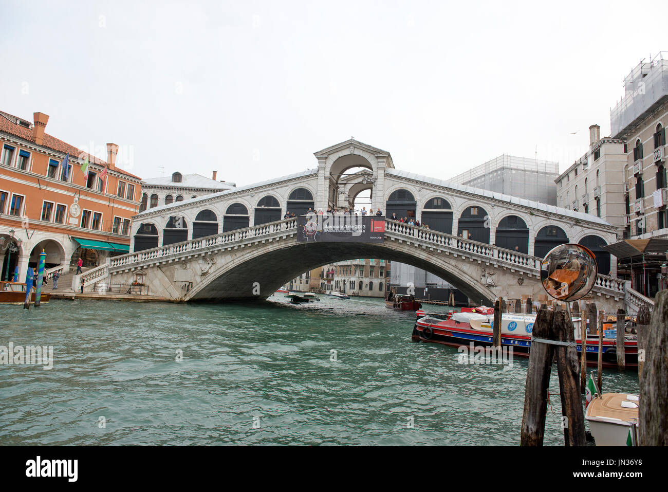 The Rialto Bridge on the Grand Canal in Venice, Italy from one of the ...