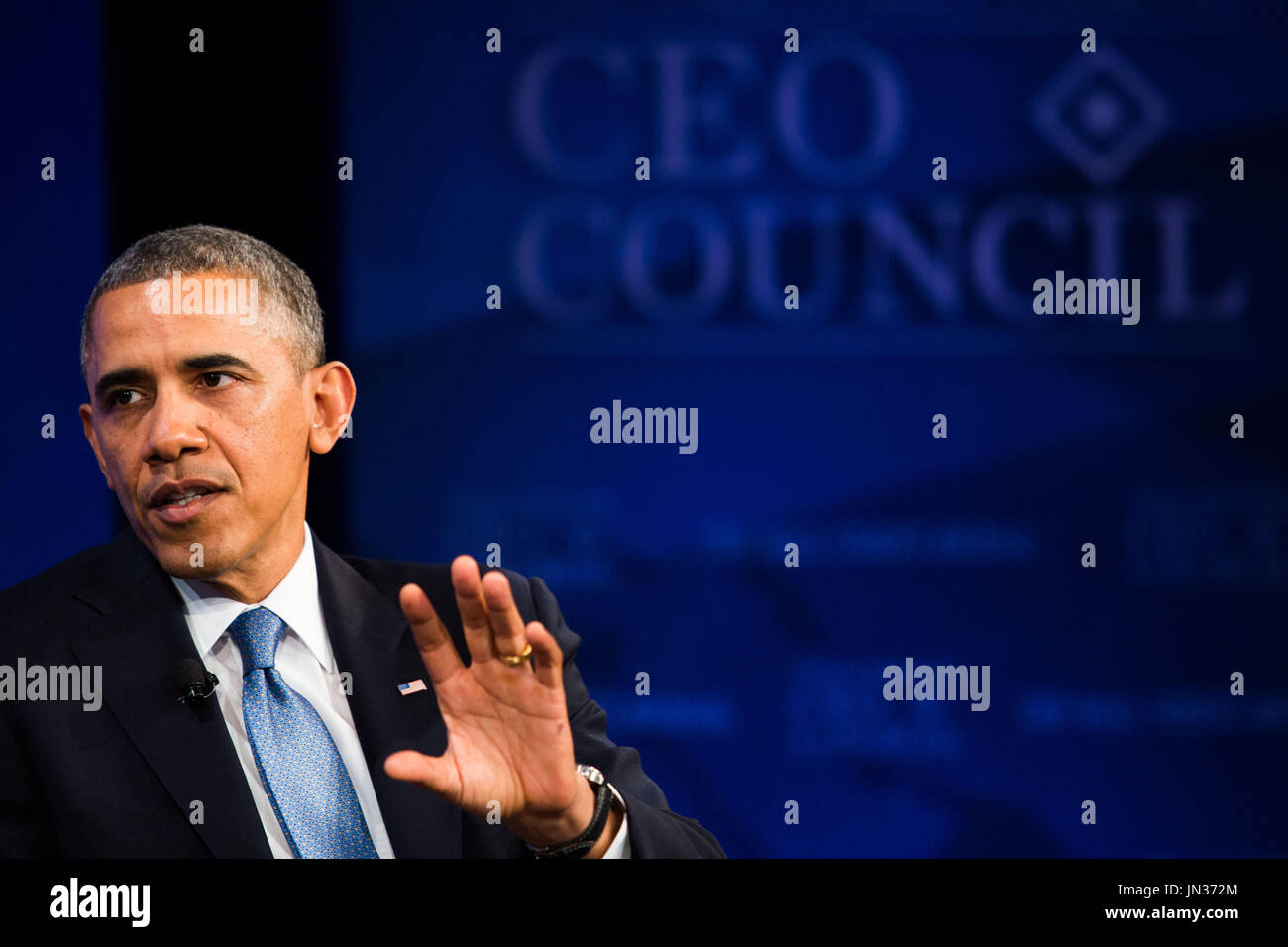 United States President Barack Obama responds to questions from Wall ...