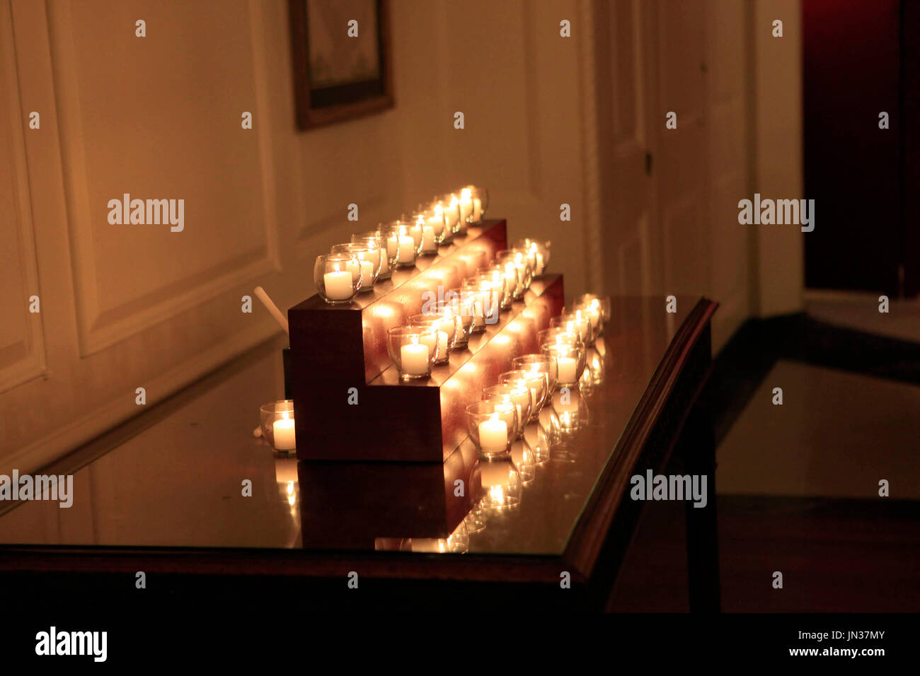 The candles lit by United States President Barack Obama and first lady ...