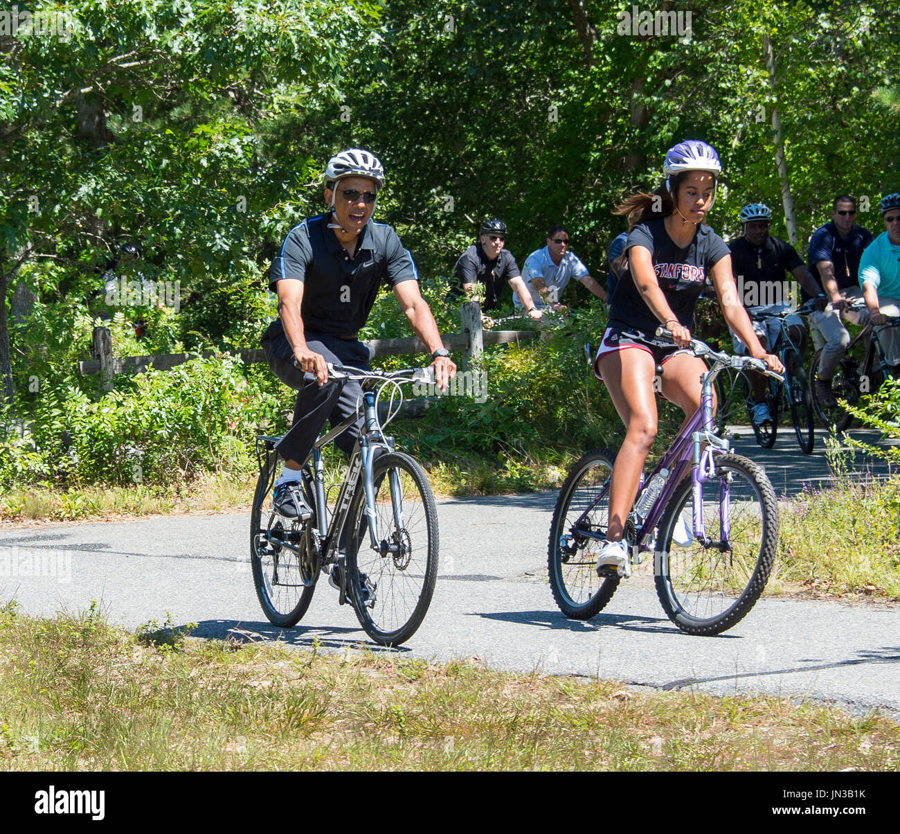 United States President Barack Obama, left, and daughter Malia Obama ...