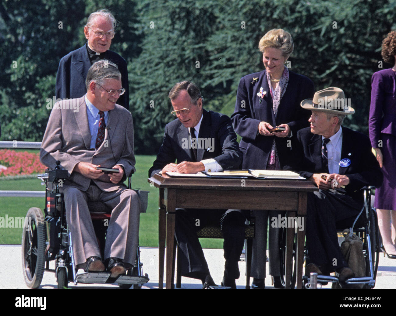 United States President George H. W. Bush signs the Americans with ...
