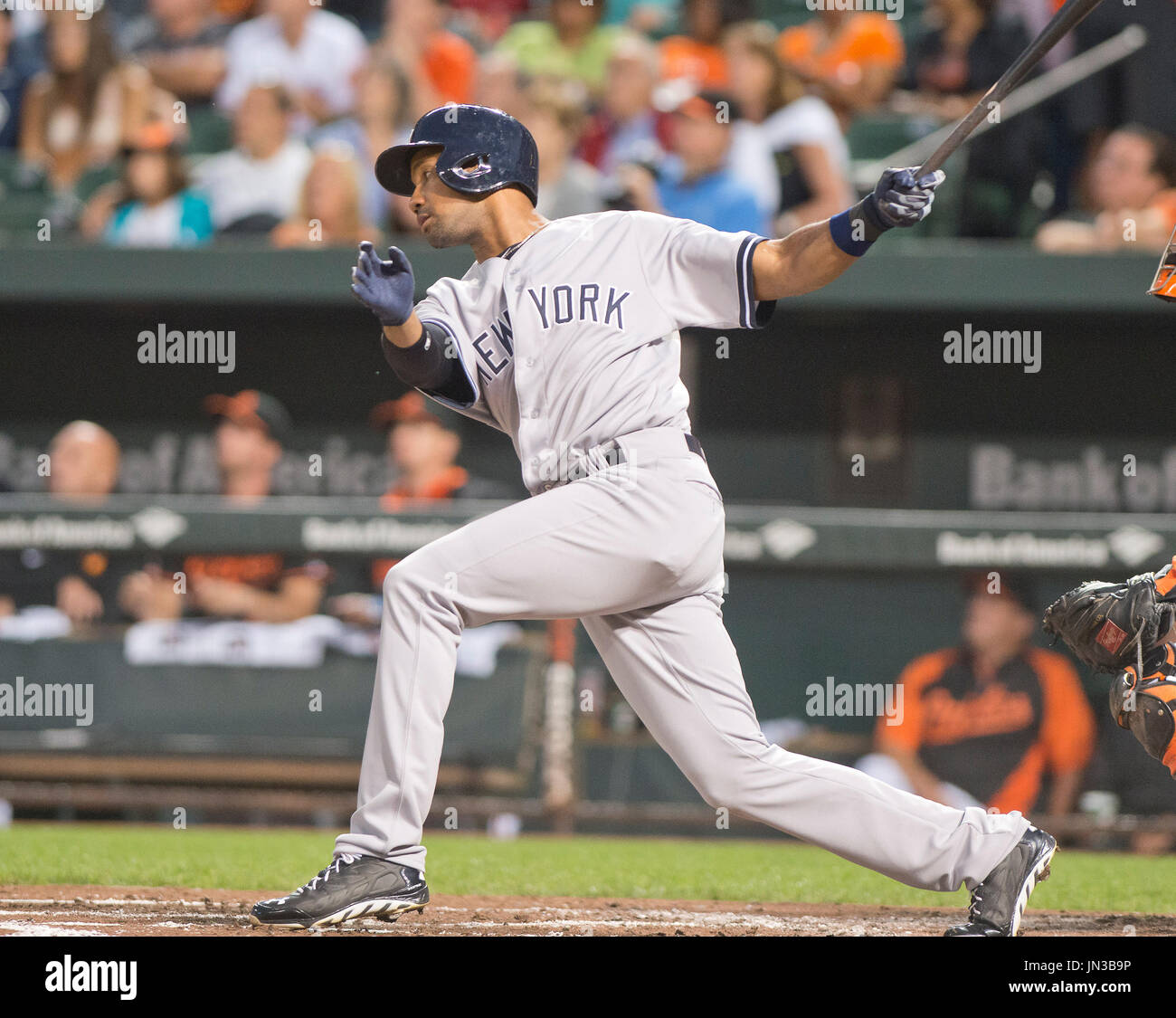 New York Yankees left fielder Chris Young (24) flies out in the second ...