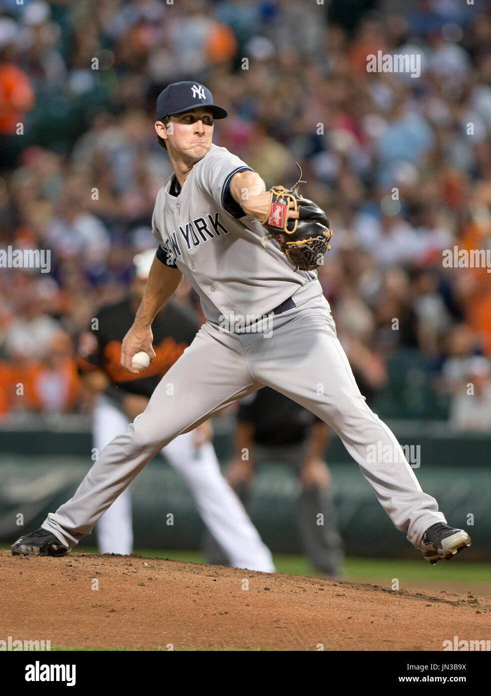 New York Yankees pitcher Bryan Mitchell (65) works in the first inning ...